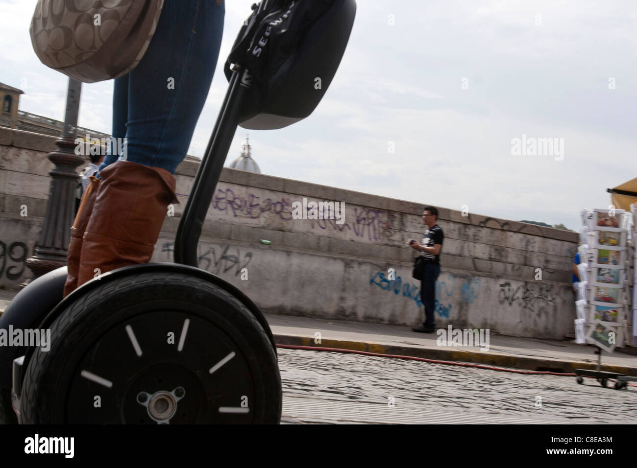 person on segway in Rome city town Italy Stock Photo - Alamy