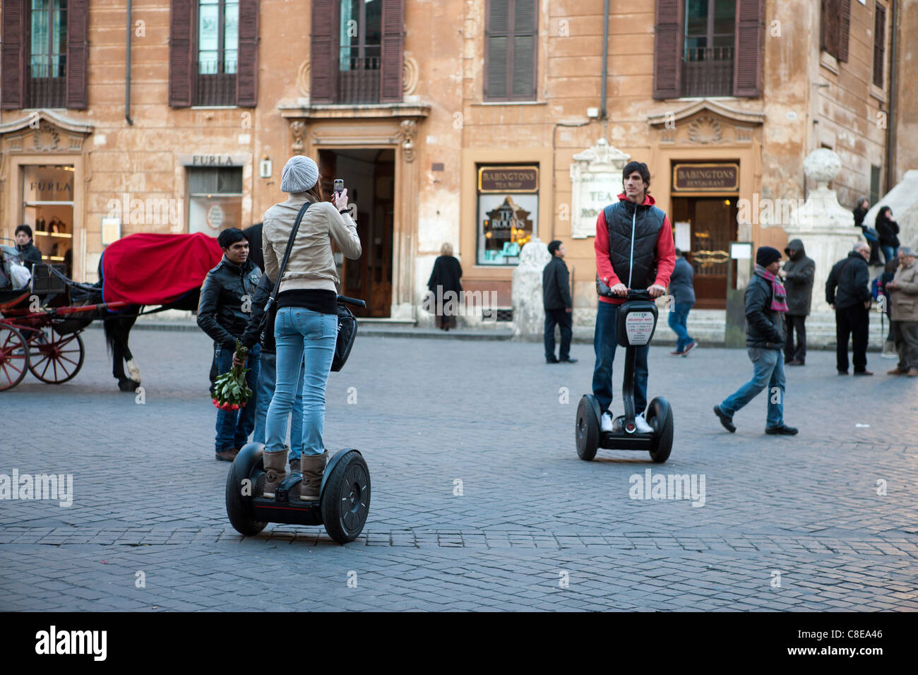 person on segway in Rome city town Italy Stock Photo - Alamy