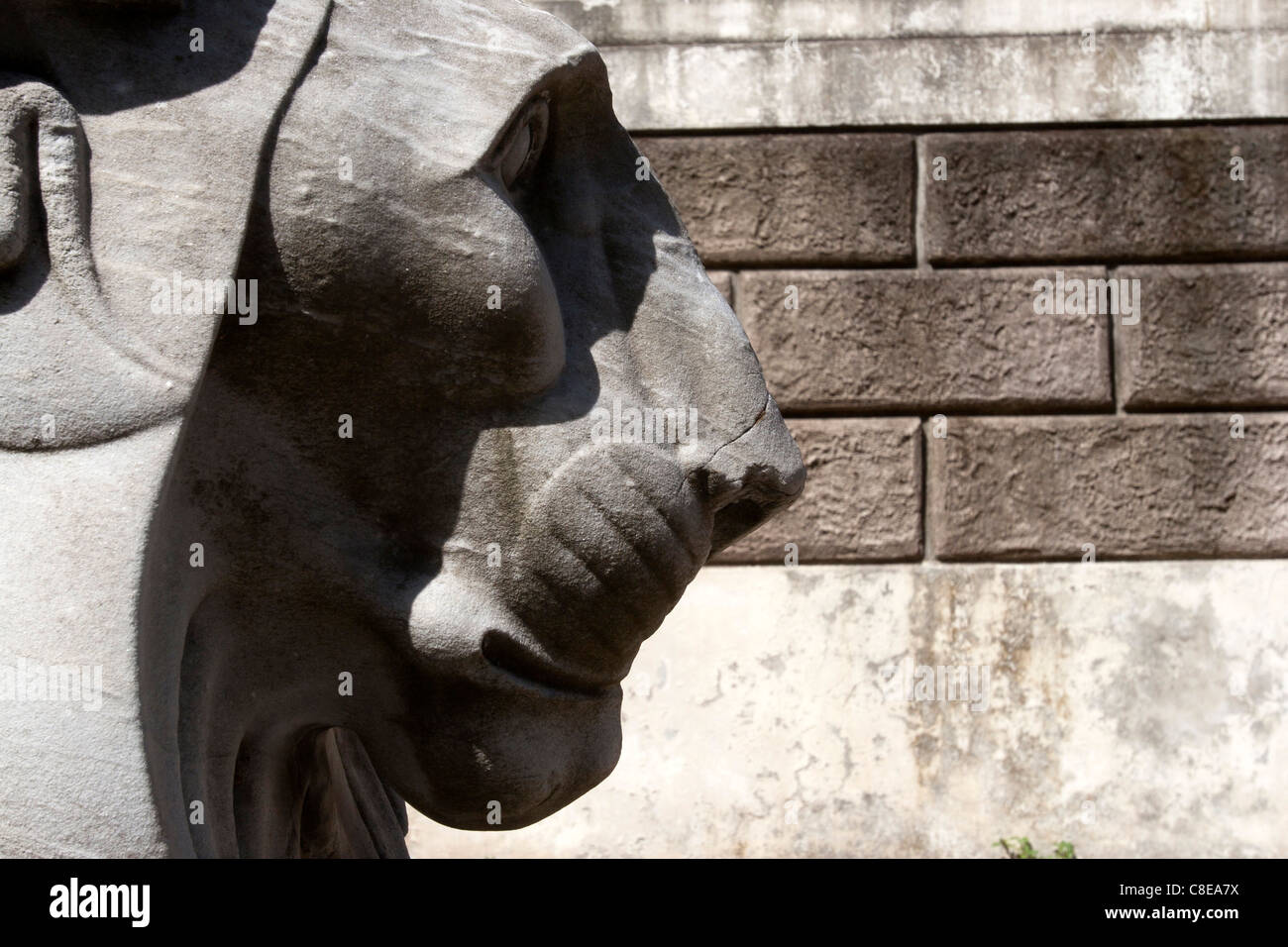 Lion head statue in Villa Borghese Rome Italy Stock Photo - Alamy