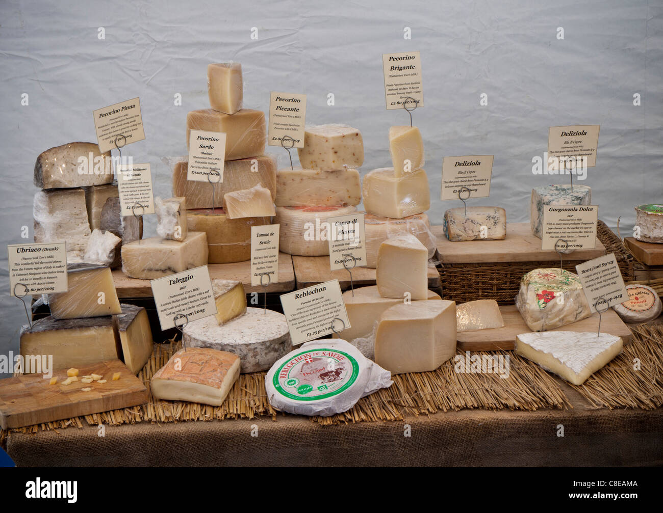 CHEESE DISPLAY MARKET French and Italian cheeses on display for sale on ...