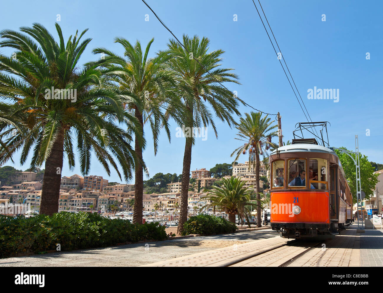Soller Tram Mallorca Historic traditional tram on the sea front ...