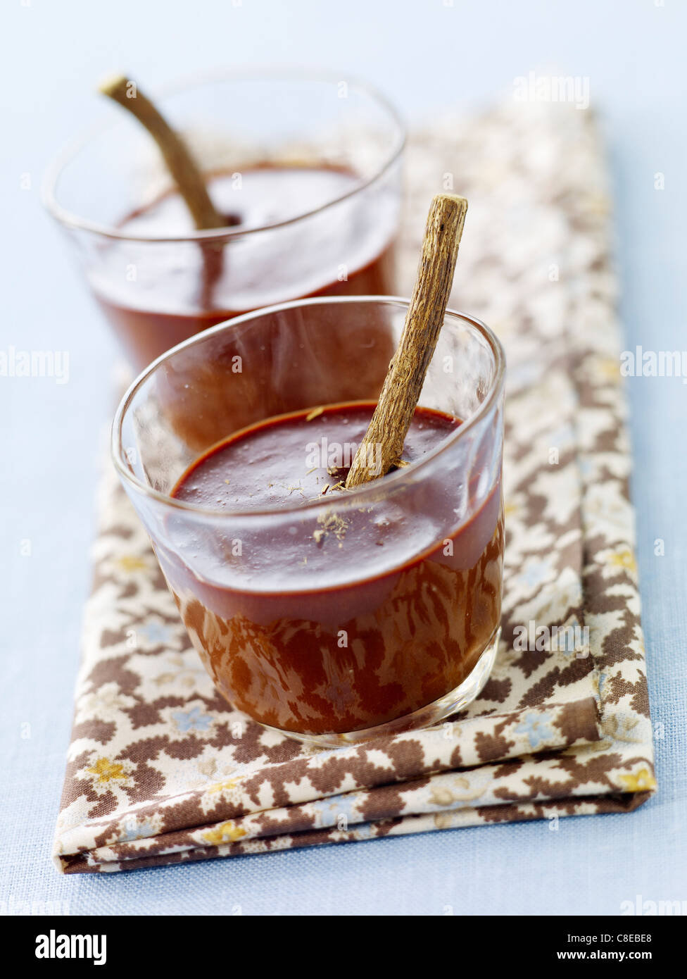 Chocolate and licorice cream dessert Stock Photo - Alamy