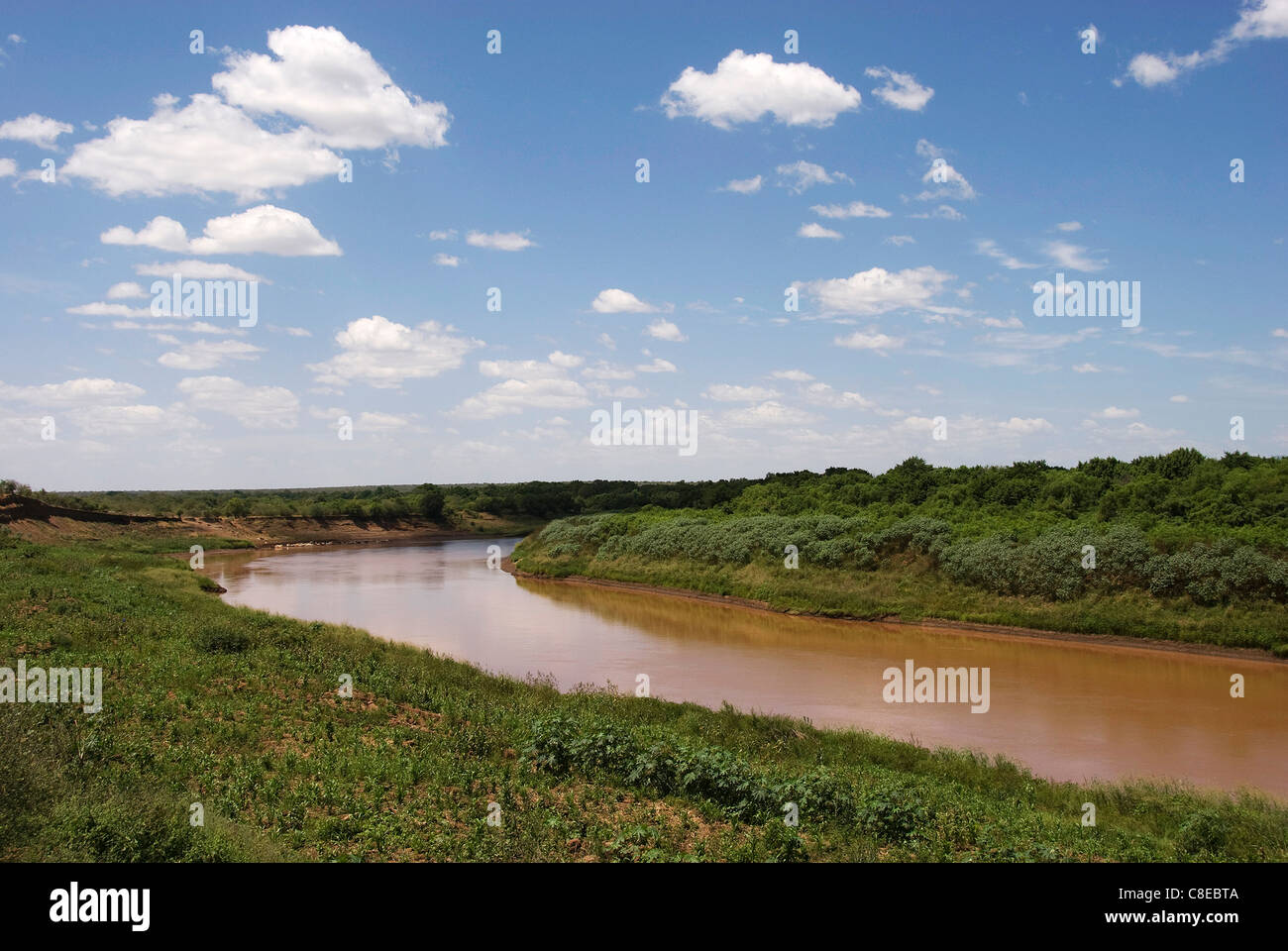 Elk200-5301 Ethiopia, Omo Valley, Murelle, Omo River landscape Stock ...