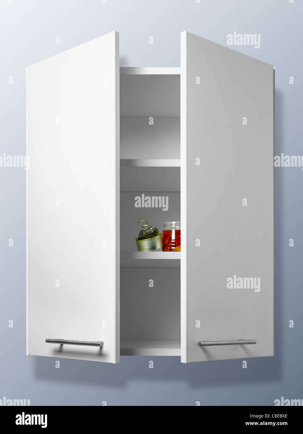 Nearly empty food cupboard Stock Photo - Alamy