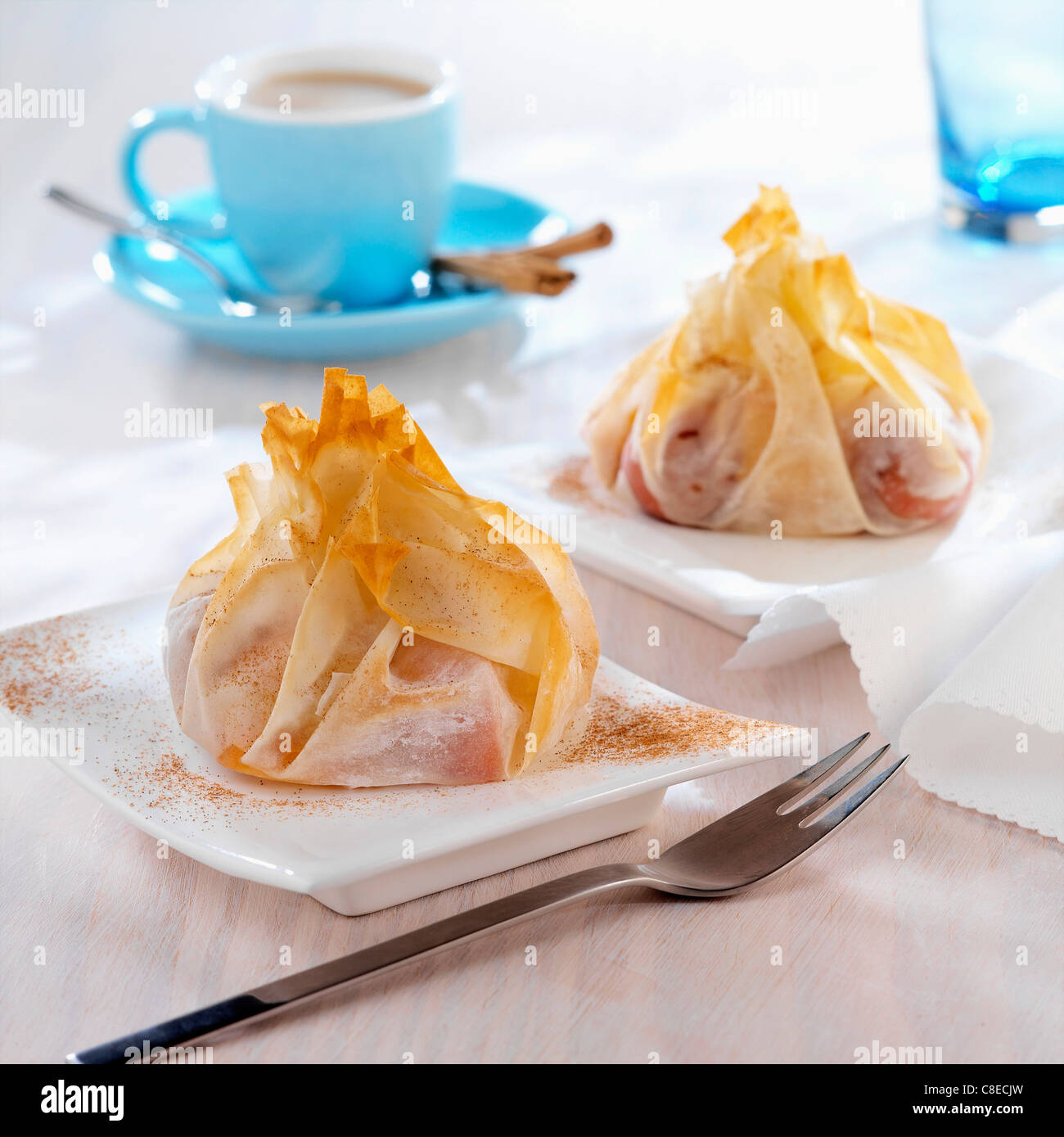 Filo pastry purse filled with fruit Stock Photo - Alamy