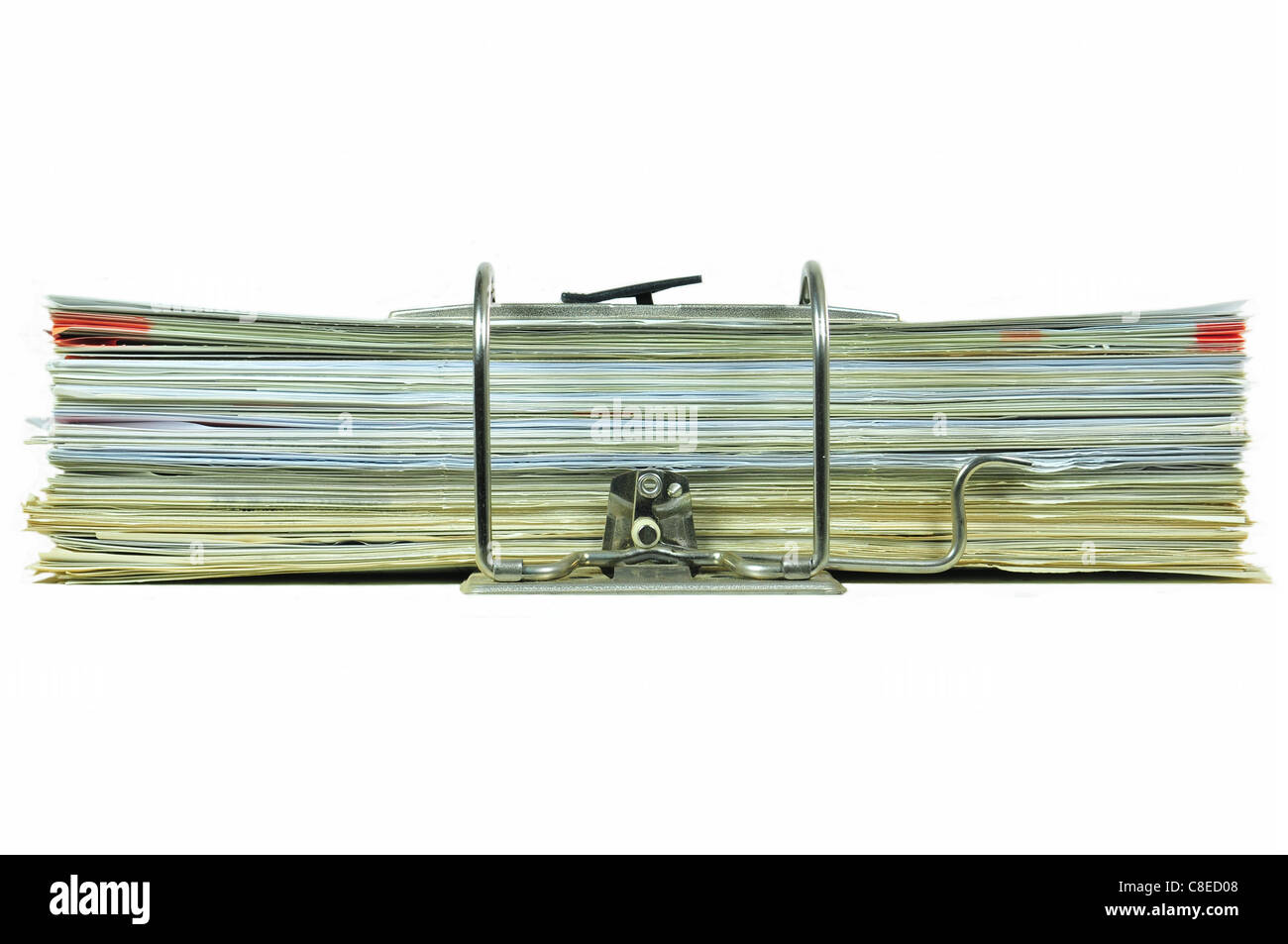 Office binder with important documents on white background Stock Photo ...