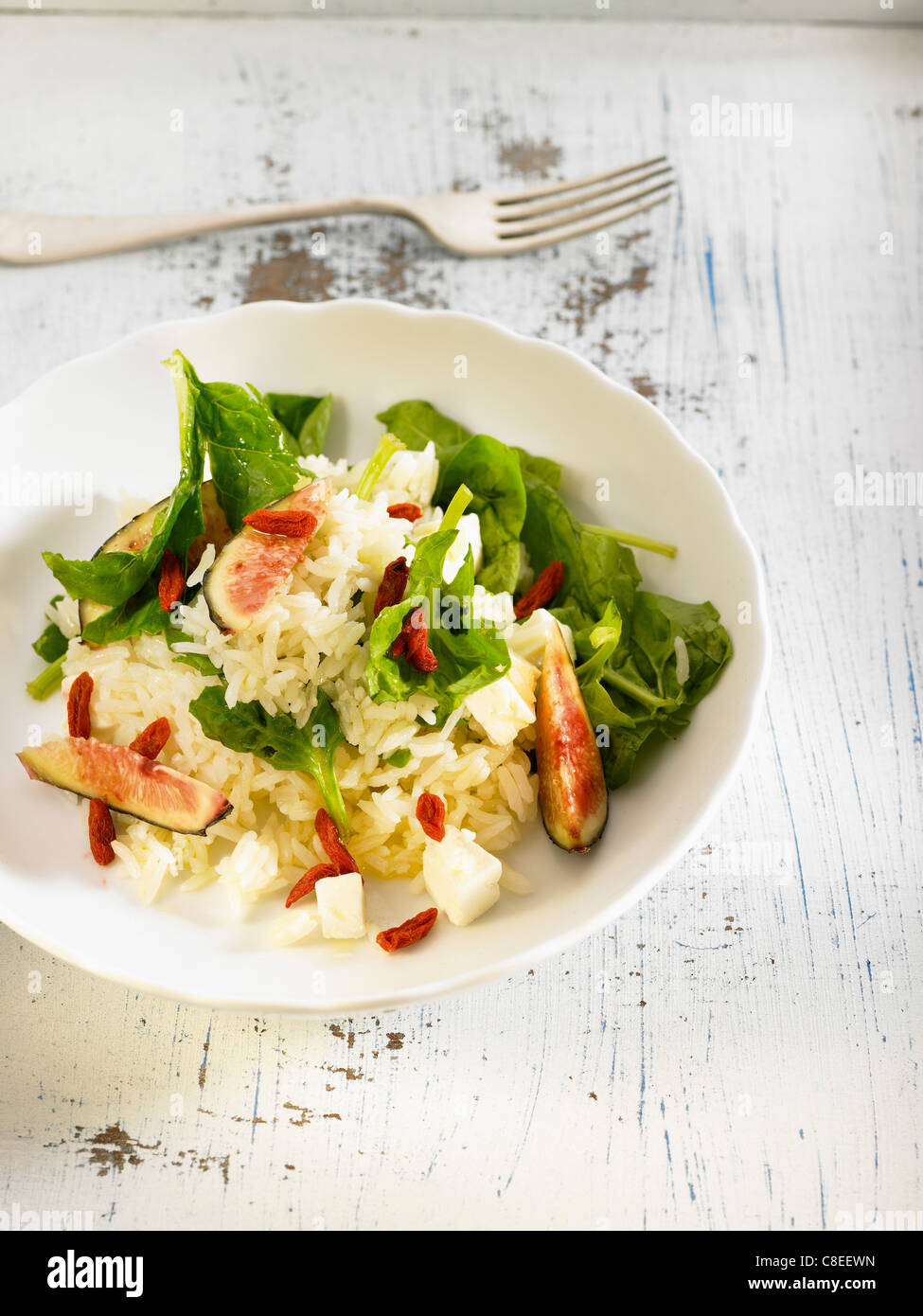 Basmati goji rice fig fruit feta salad hi-res stock photography and ...
