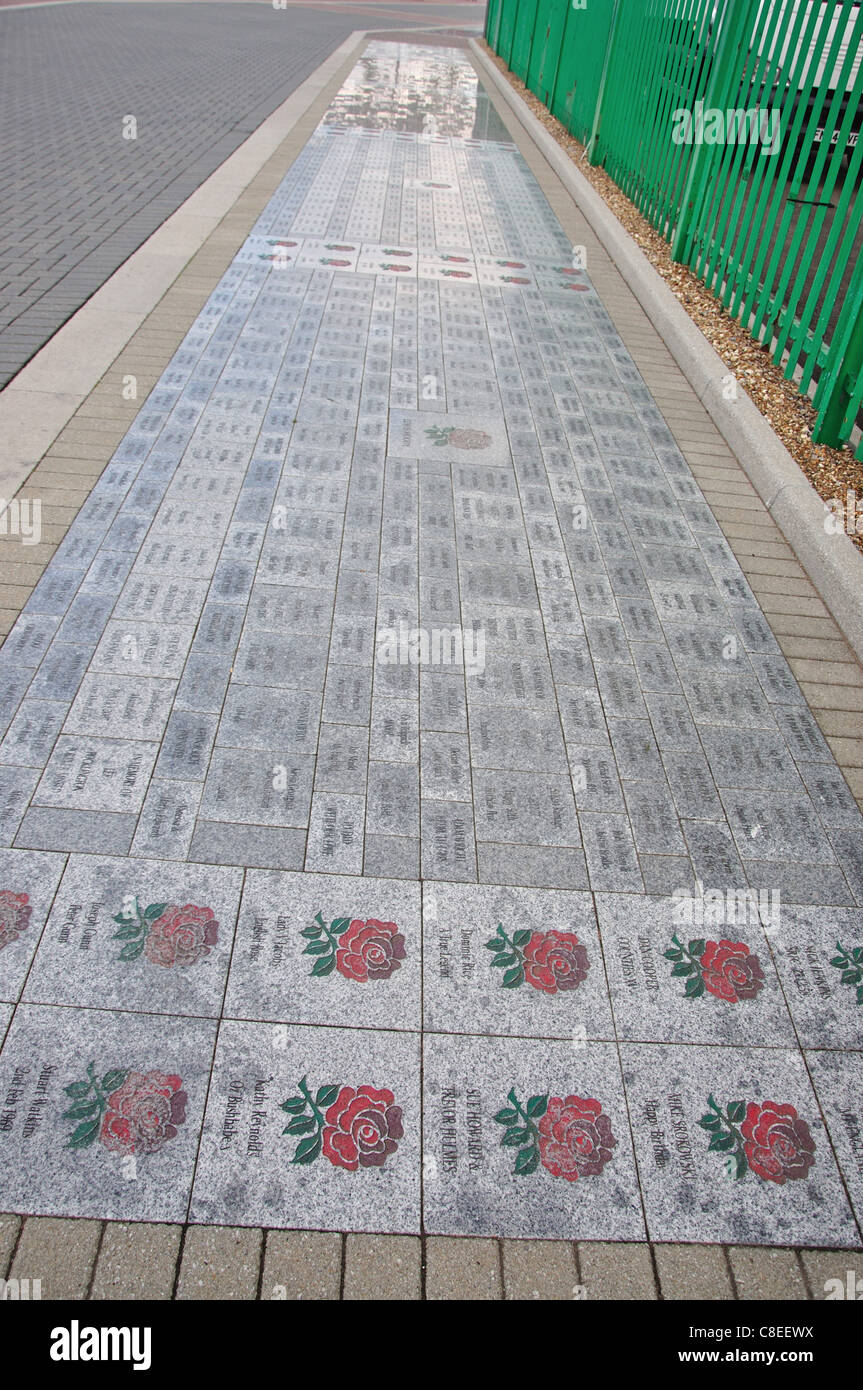 Player pavement stones, Twickenham Stadium, Twickenham, London Borough ...