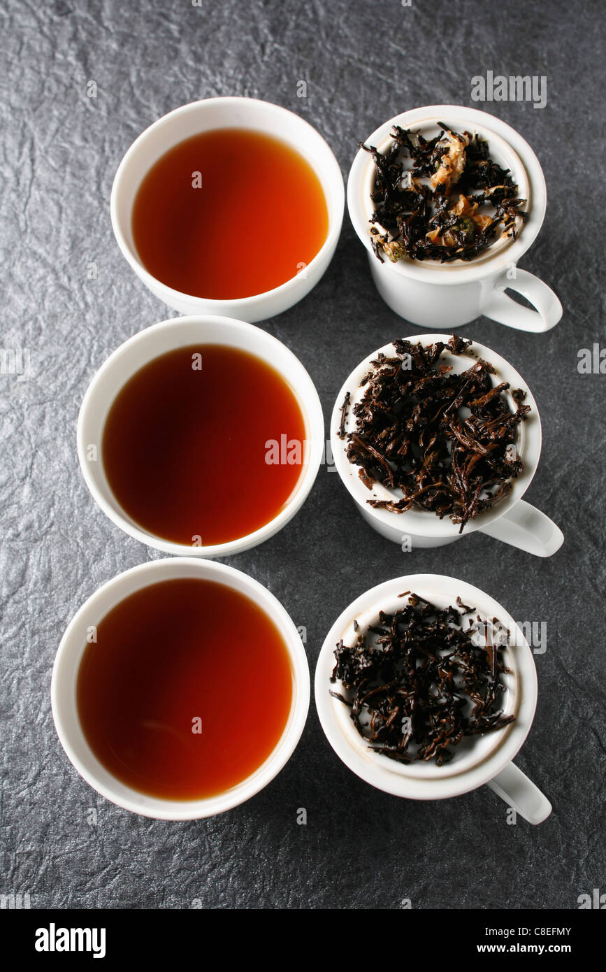 Cups of black tea Stock Photo - Alamy