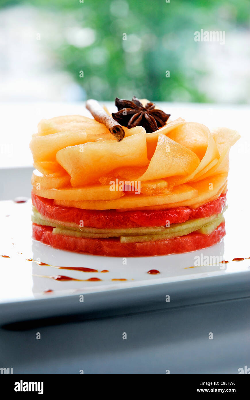 Melon and grapefruit dessert Stock Photo - Alamy
