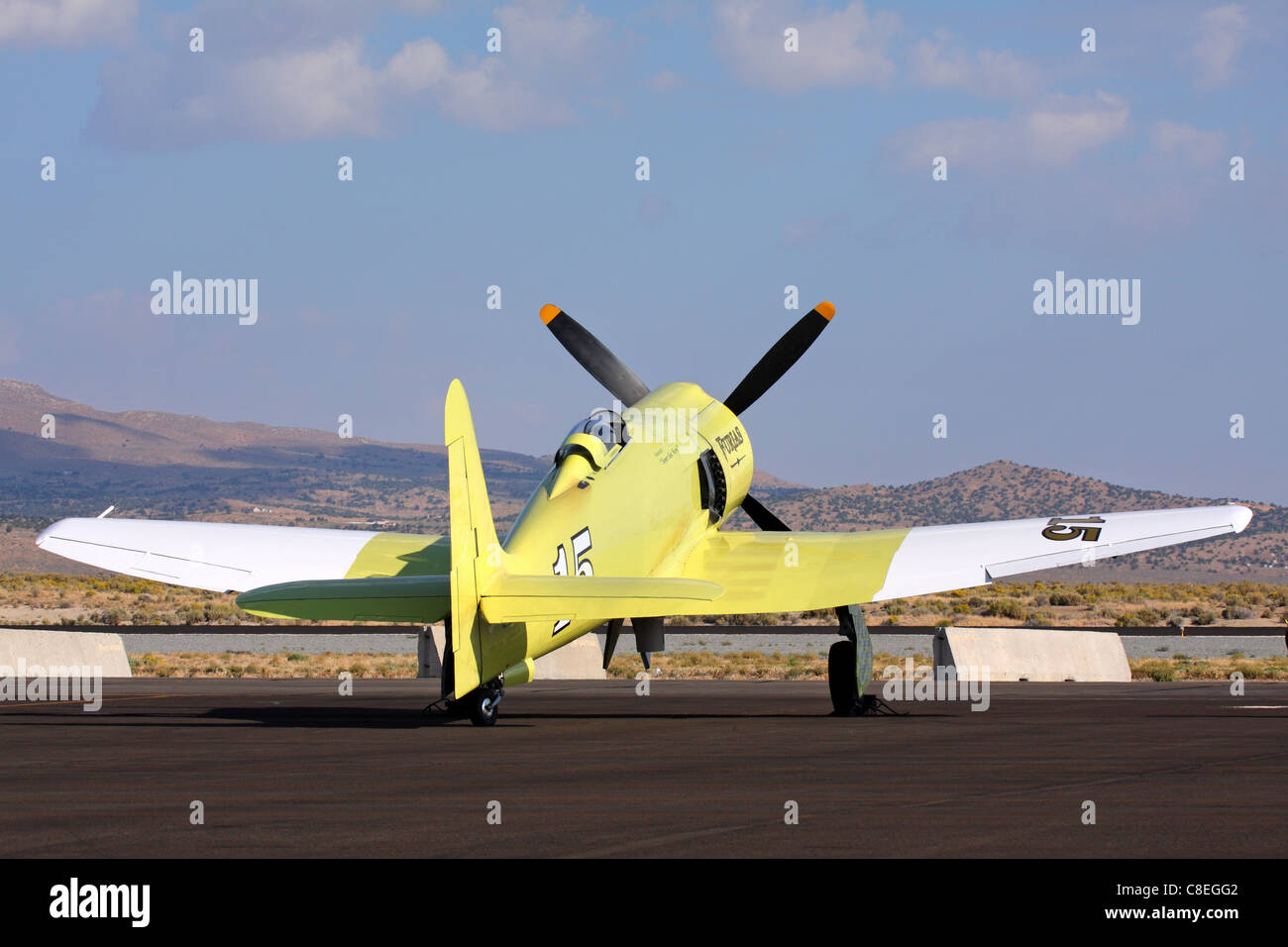 Hawker Sea Fury Furias waits on the ramp during the 2011 Reno National ...