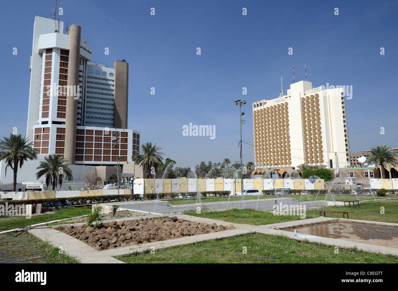 Firdouz (Paradise) square with the Ishtar (left formerly Sheraton) and ...