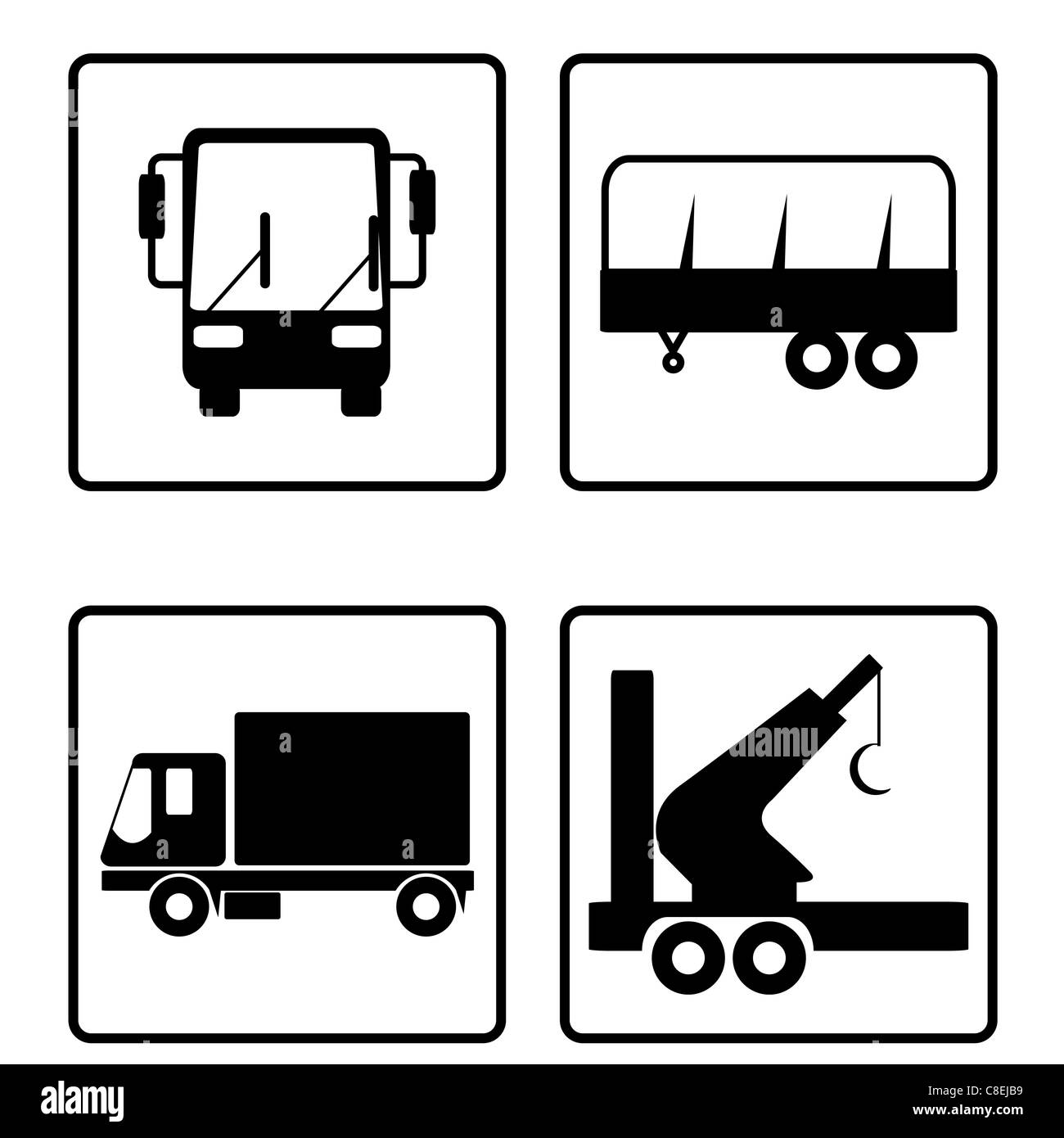 collection of transport icons Stock Photo - Alamy