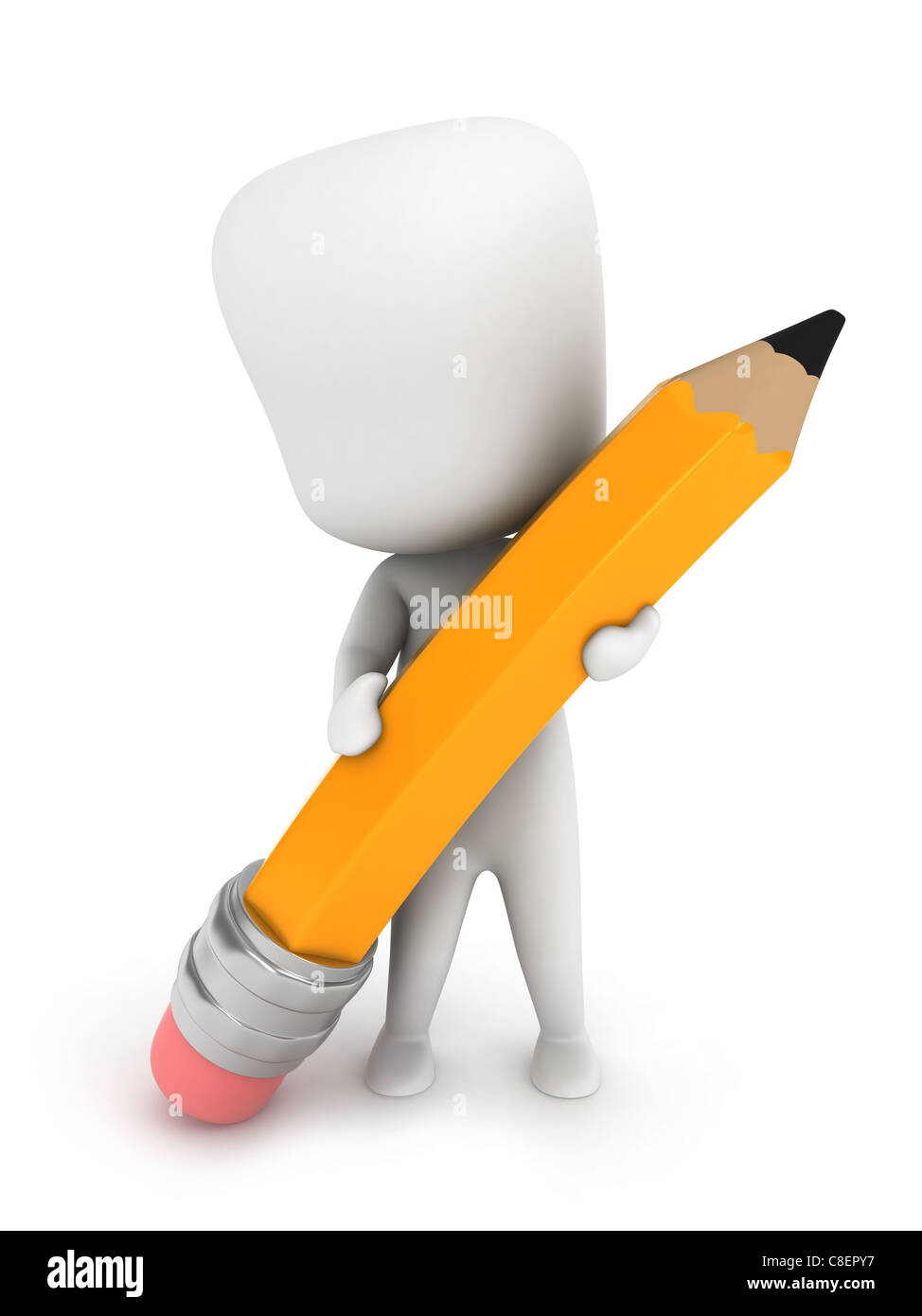 3D Illustration of a Man/Kid Erasing Something Stock Photo - Alamy