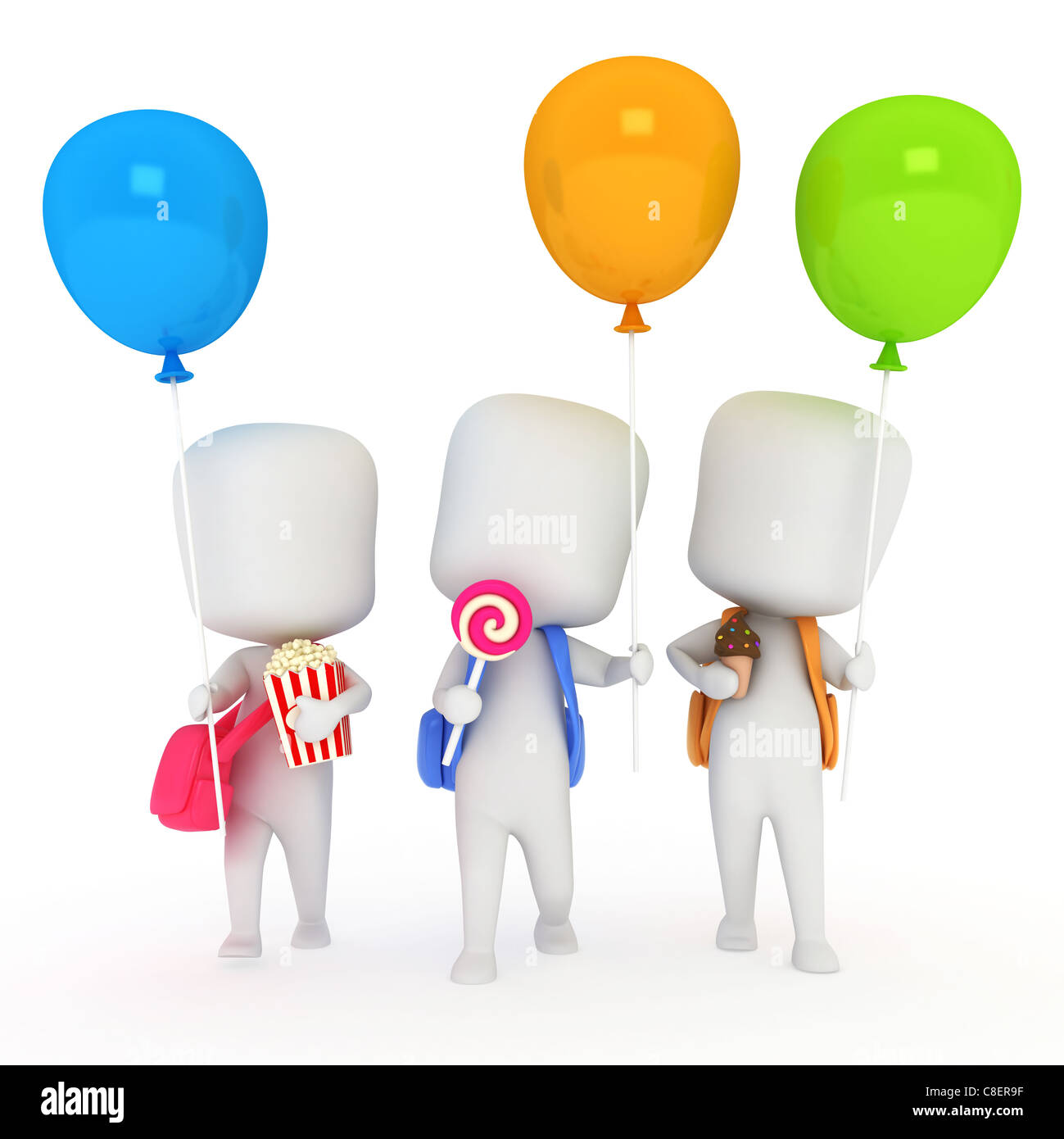 3D Illustration of Kids Walking Happily Stock Photo - Alamy