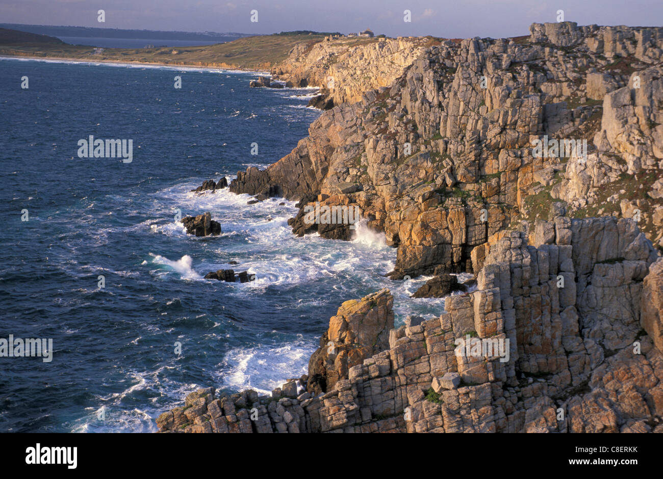 Pointe de Penhir, Brittany, Bretagne, France, Europe, rocks, sea, waves ...