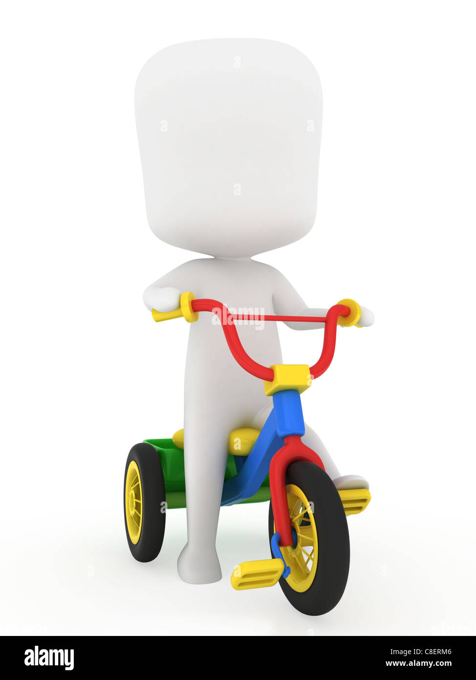 3D Illustration of a Kid Riding a Trike Stock Photo - Alamy
