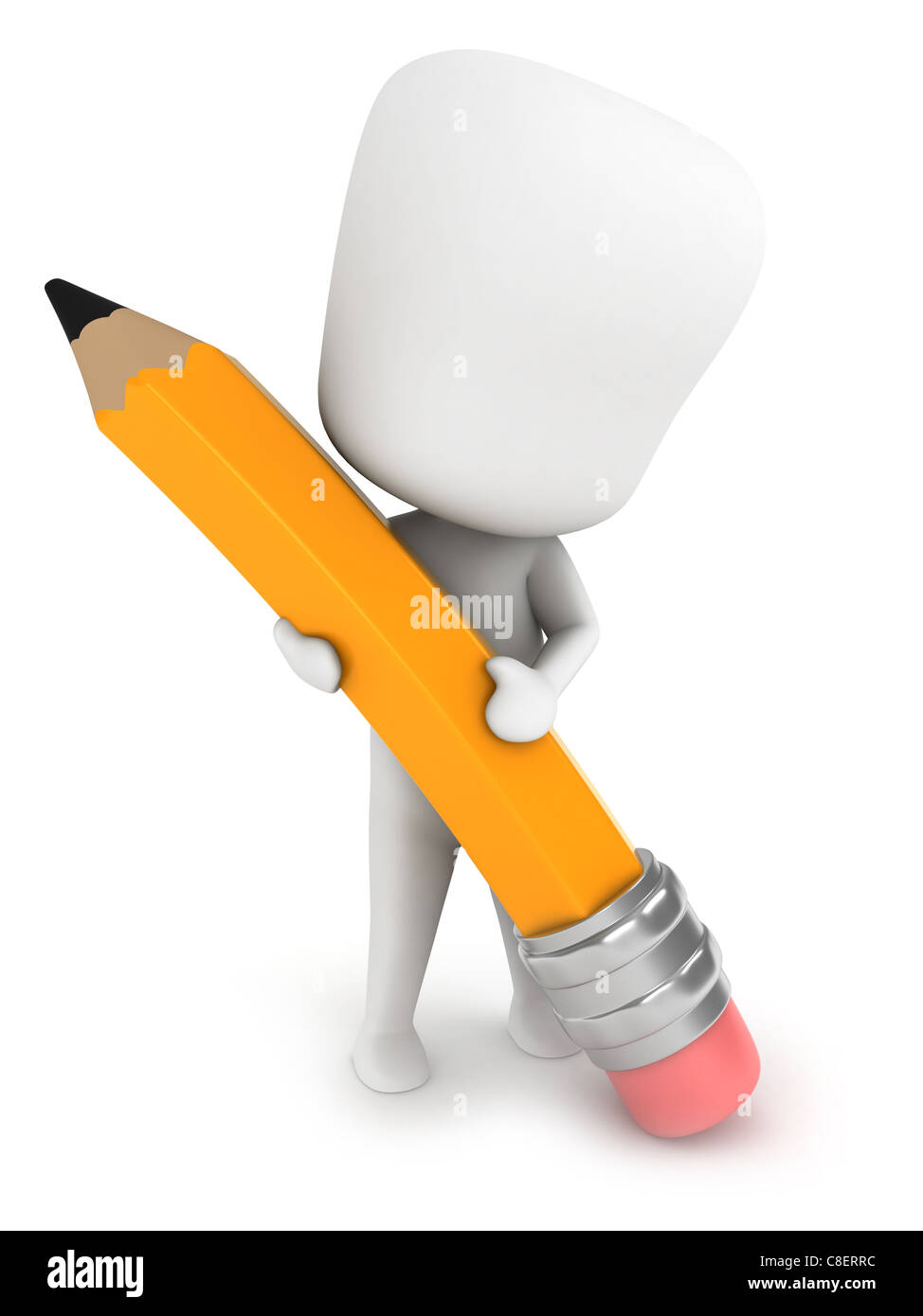 3D Illustration of a Man/Kid Erasing Something Stock Photo - Alamy