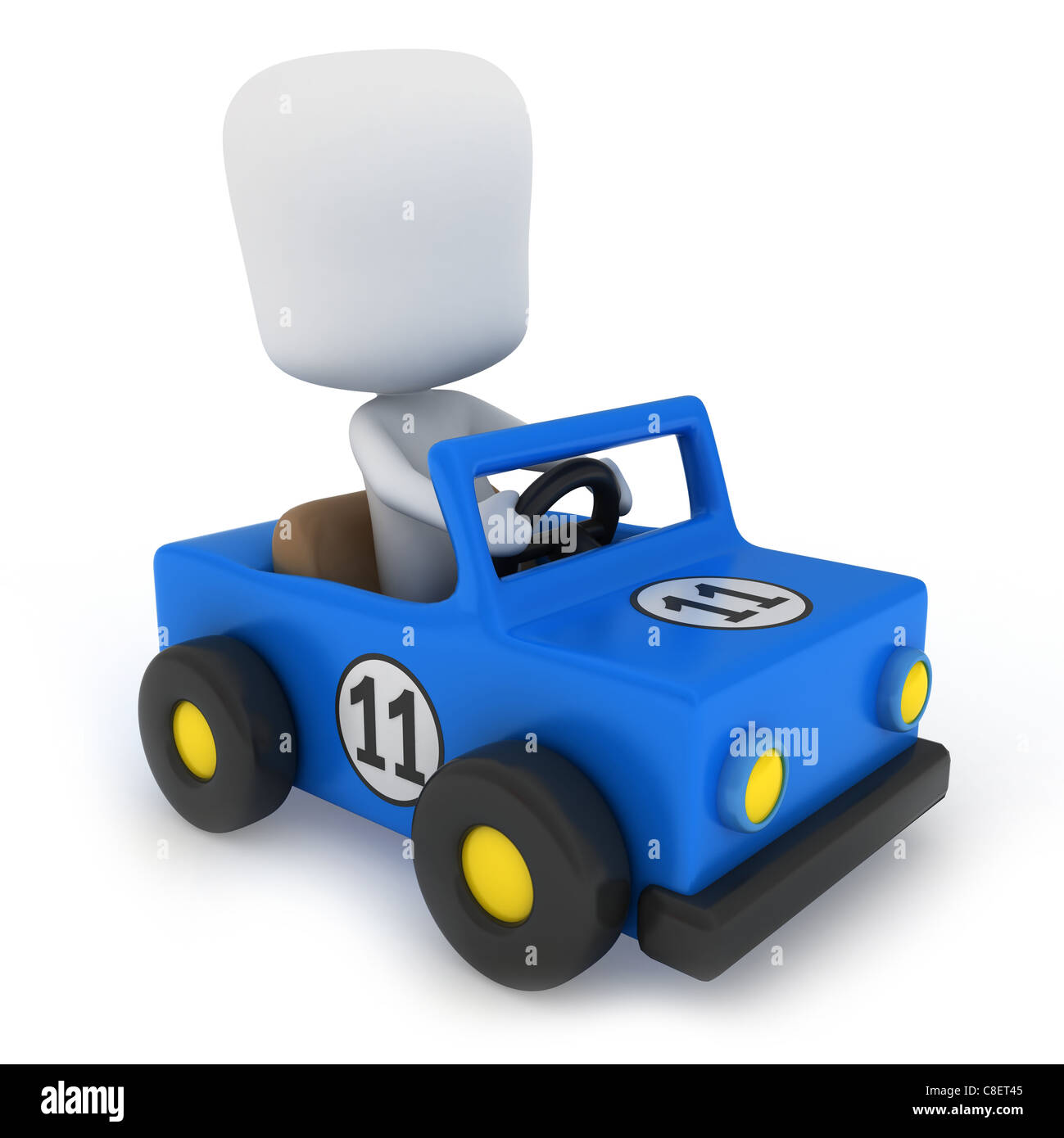 3D Illustration of a Kid Riding a Car Stock Photo - Alamy