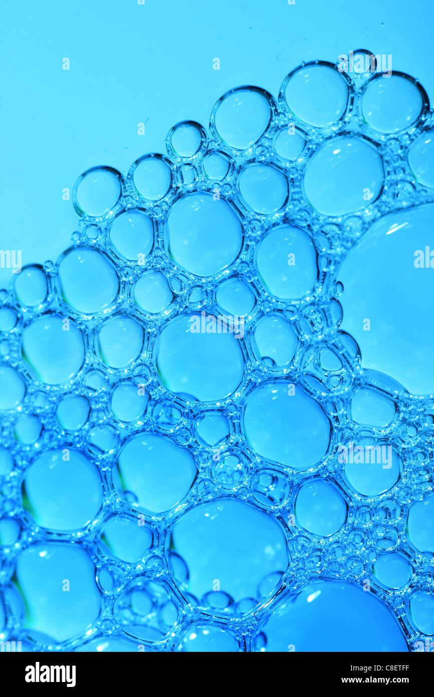 lots of bubbles forming beautiful intricate pattern of stepping stones ...