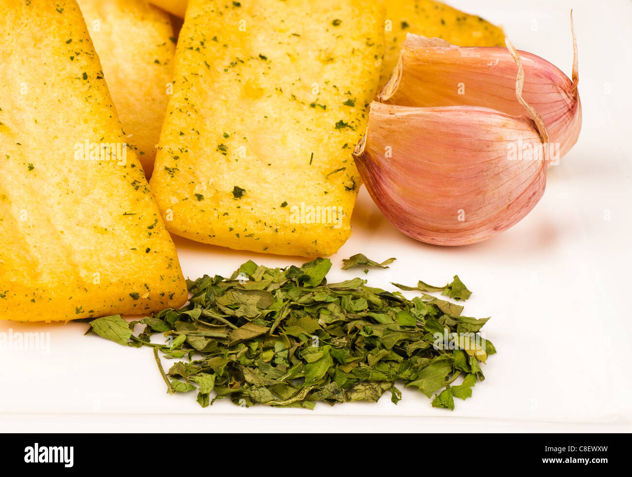 Spicy garlic and parsley crackers, Mediterranean finger food Stock ...