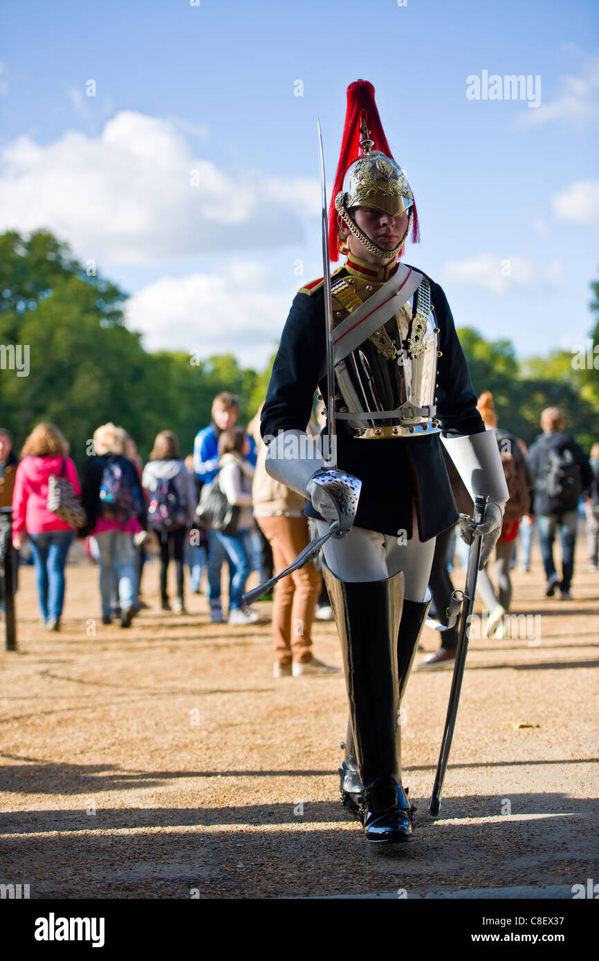 A soldier on guard at Horse Guards Parade, London - England Stock Photo ...