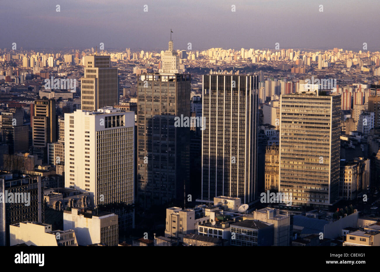 Sao Paulo, Brazil. Overview of high rise office and residential ...