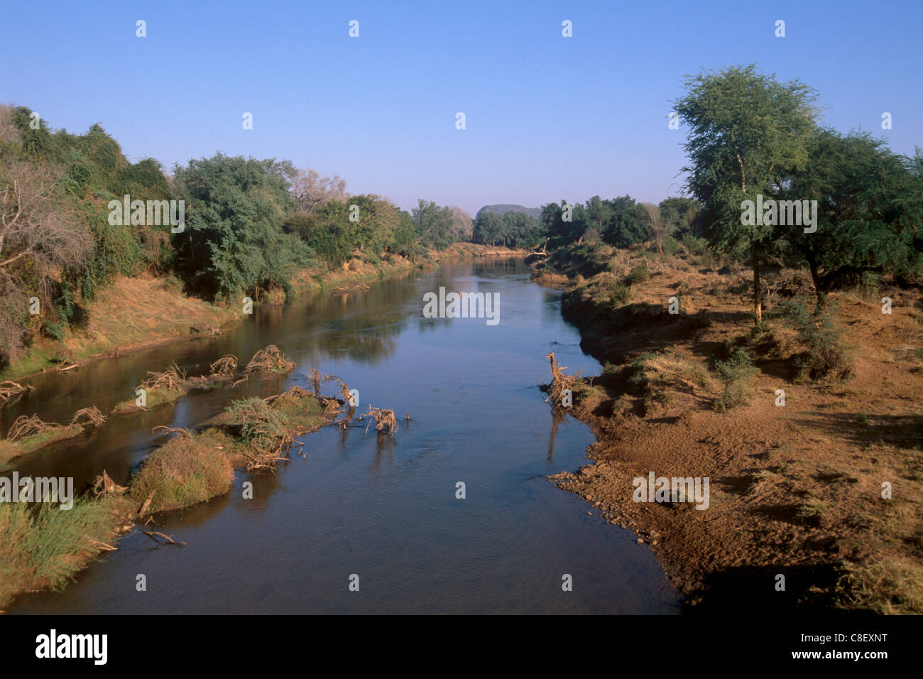 Luvuvhu river, tributary of Limpopo river, northern tip of Kruger ...