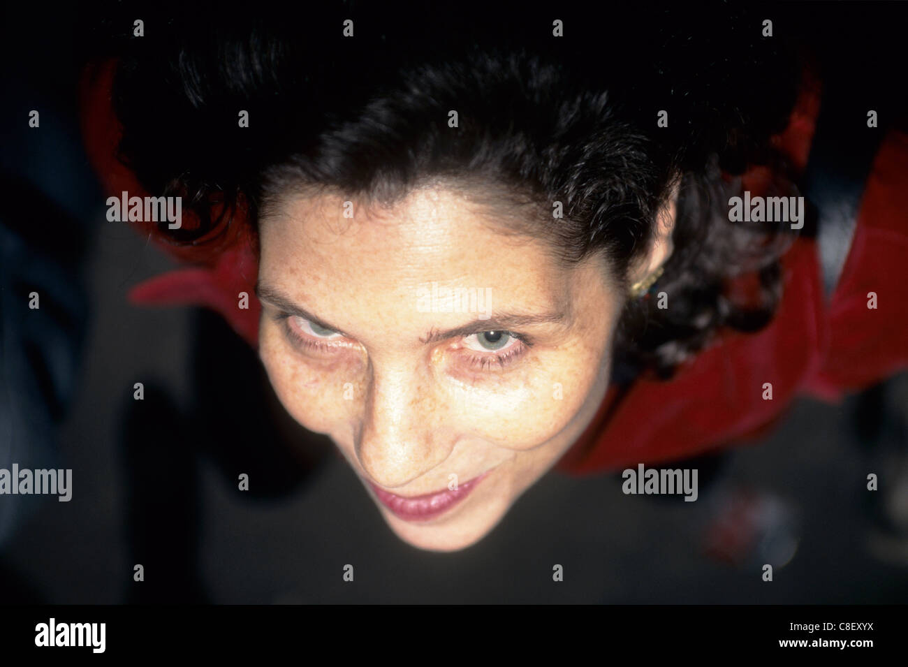 Sao Paulo, Brazil. Portrait of a woman from above, smiling Stock Photo ...