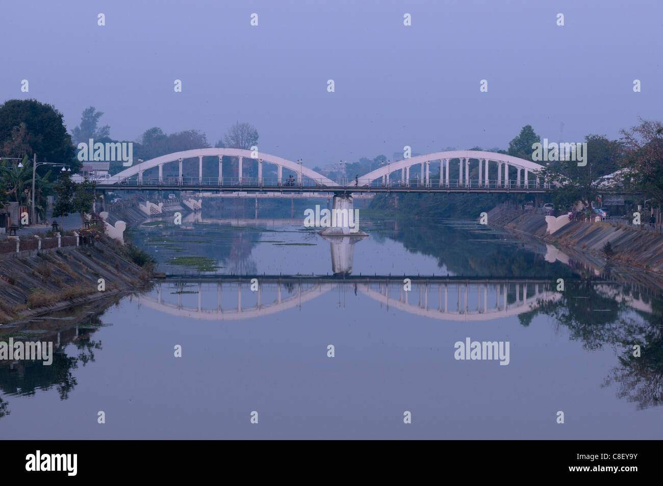 morning, bridge, river, Lampang, Thailand, Asia Stock Photo - Alamy