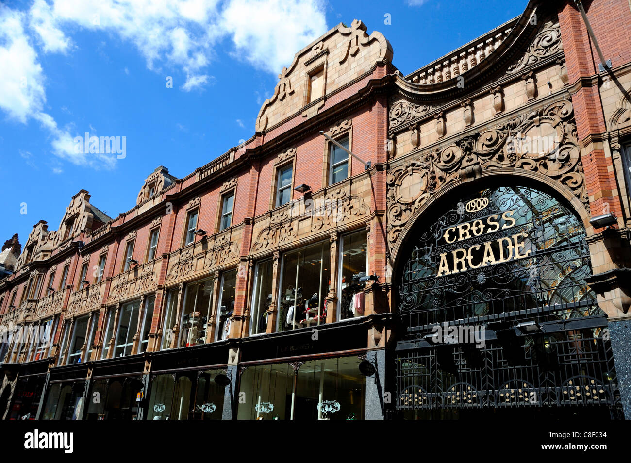 Facade of Cross Arcade, Leeds, West Yorkshire, England, United Kingdom ...