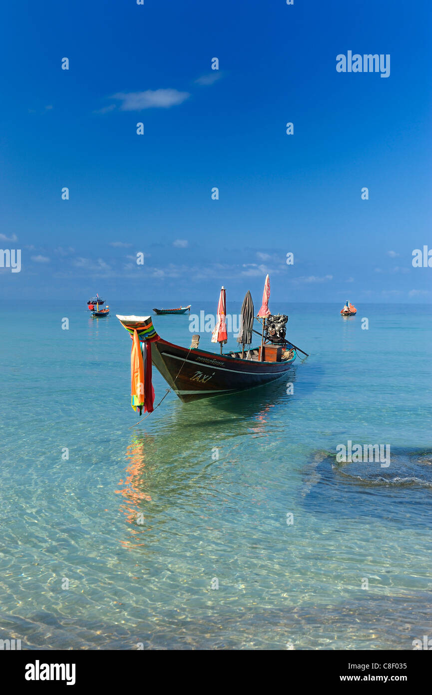 Longtail boat, Koh Tao, Sai Ree, Beach, Koh Tao, Thailand, Asia Stock ...