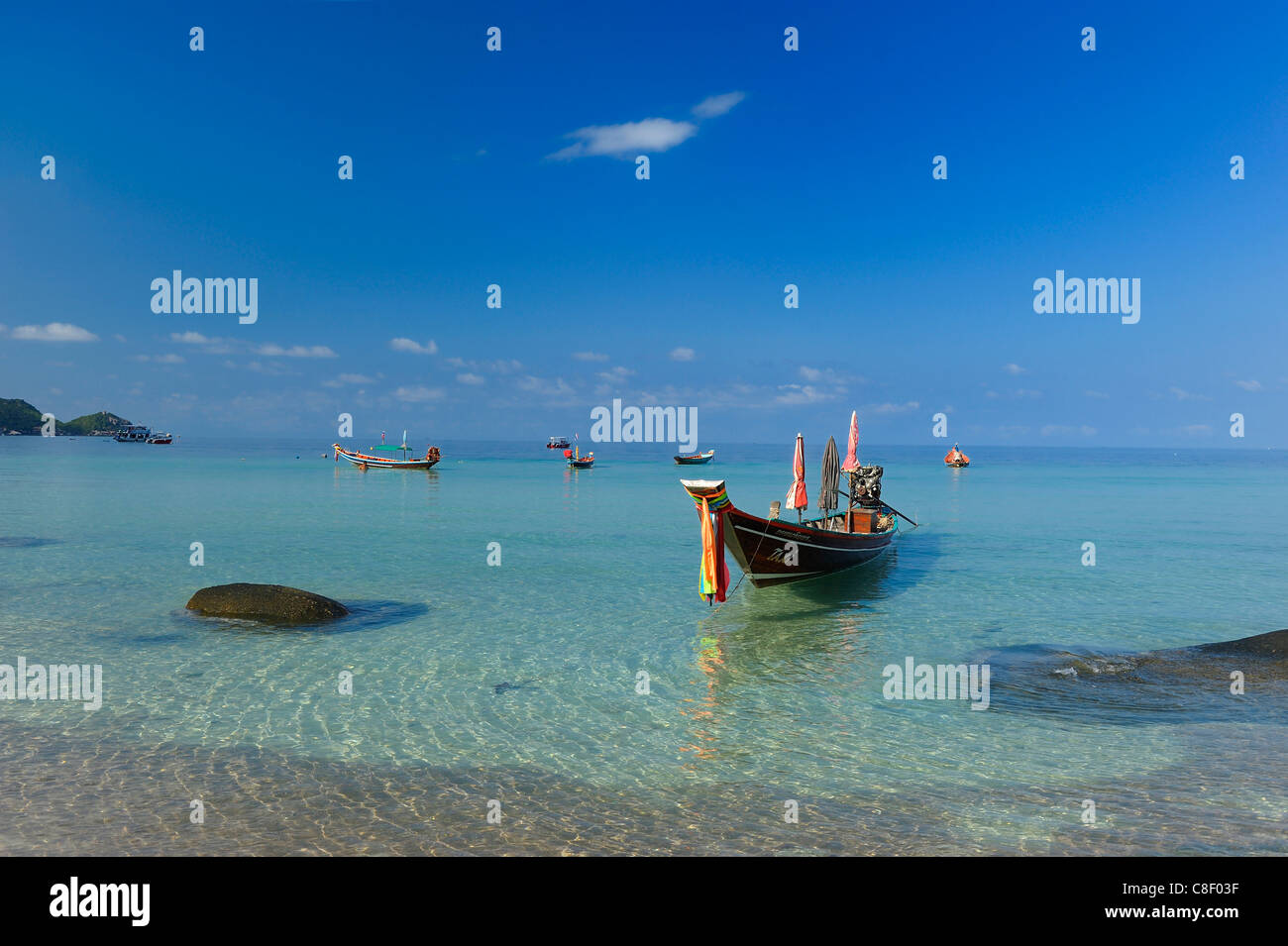 Longtail Boat, boat, Sai Ree, Beach, Koh Tao, Thailand, Asia Stock ...
