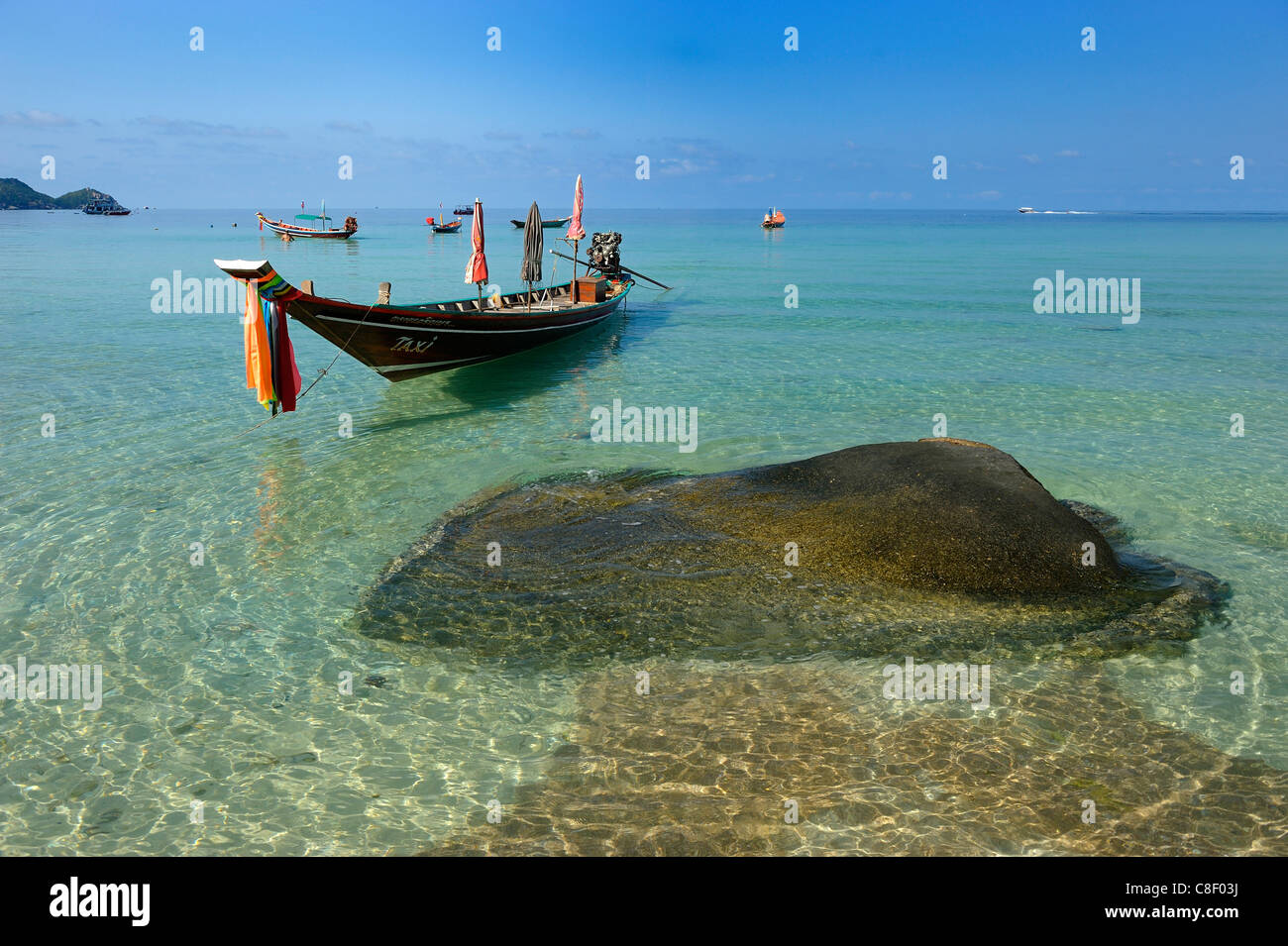 Longtail Boat, boat, Sai Ree, Beach, Koh Tao, Thailand, Asia Stock ...