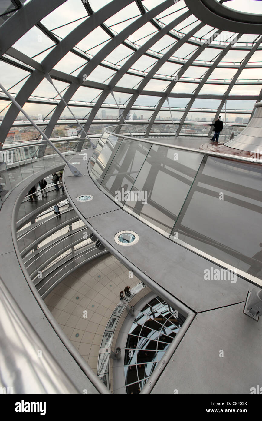 The Reichstag building Dome in central Berlin, Germany, design by ...