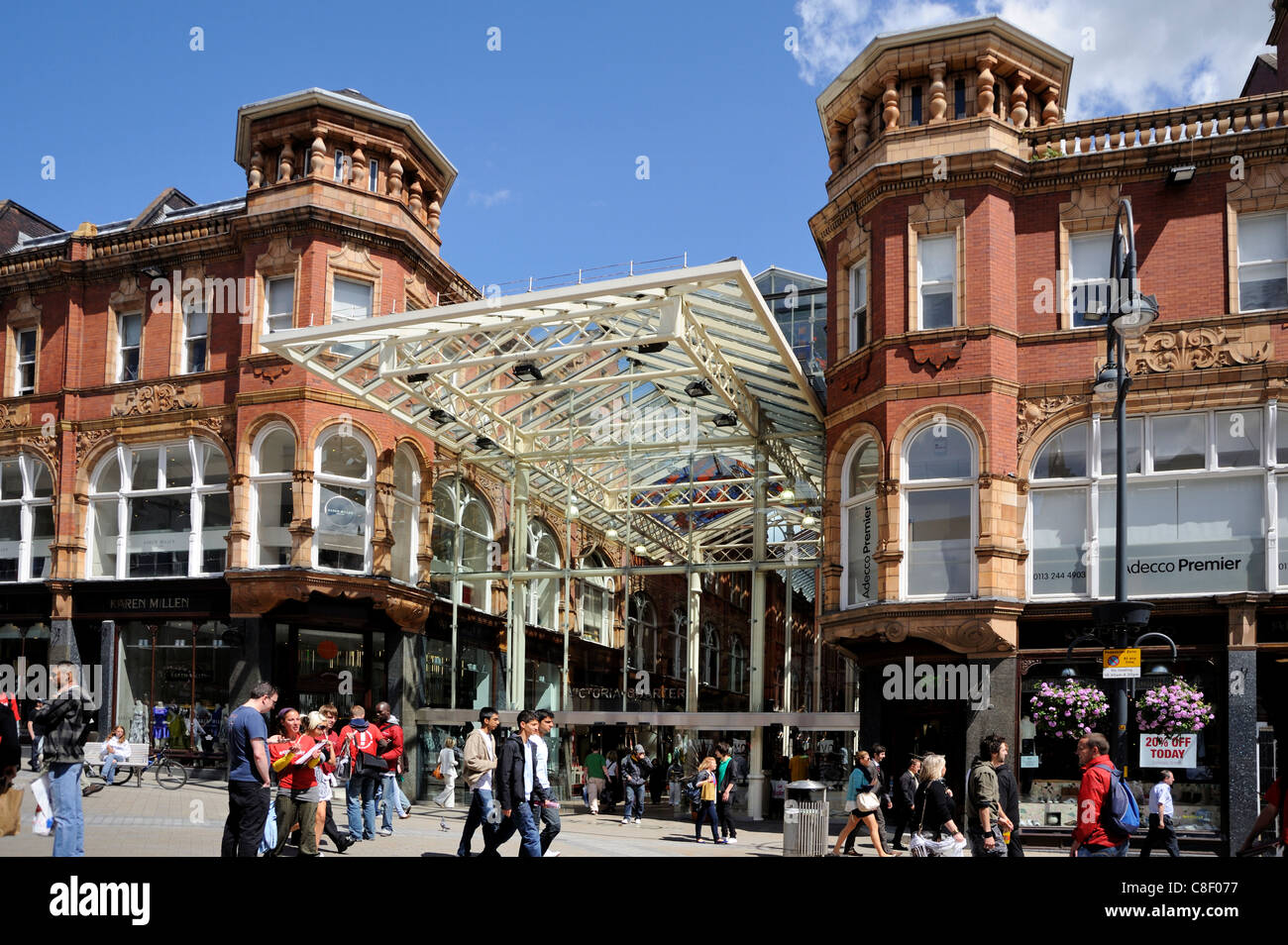 Entrance to the Victoria Quarter Shopping Arcade, Briggate, Leeds, West ...