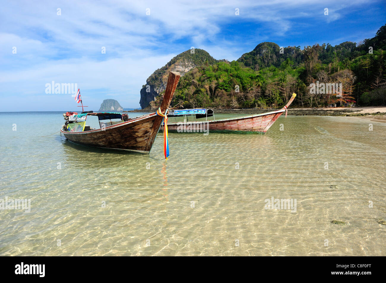 Longtail Boat, boat, Beach, Koh Mook, Thailand, Asia Stock Photo - Alamy