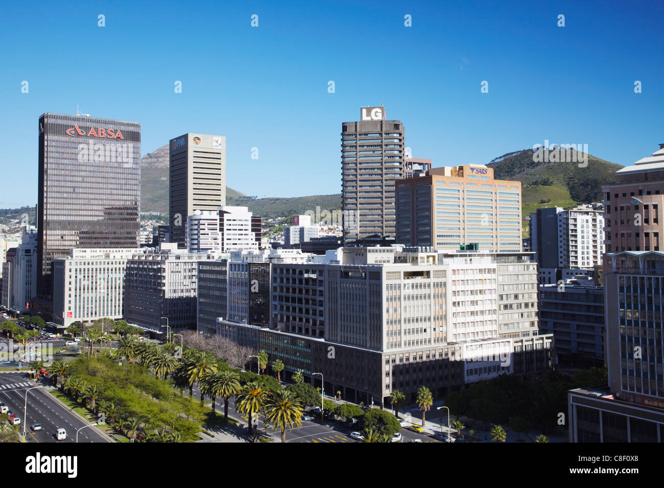 Skyscrapers on Adderley Street, City Bowl, Cape Town, Western Cape ...