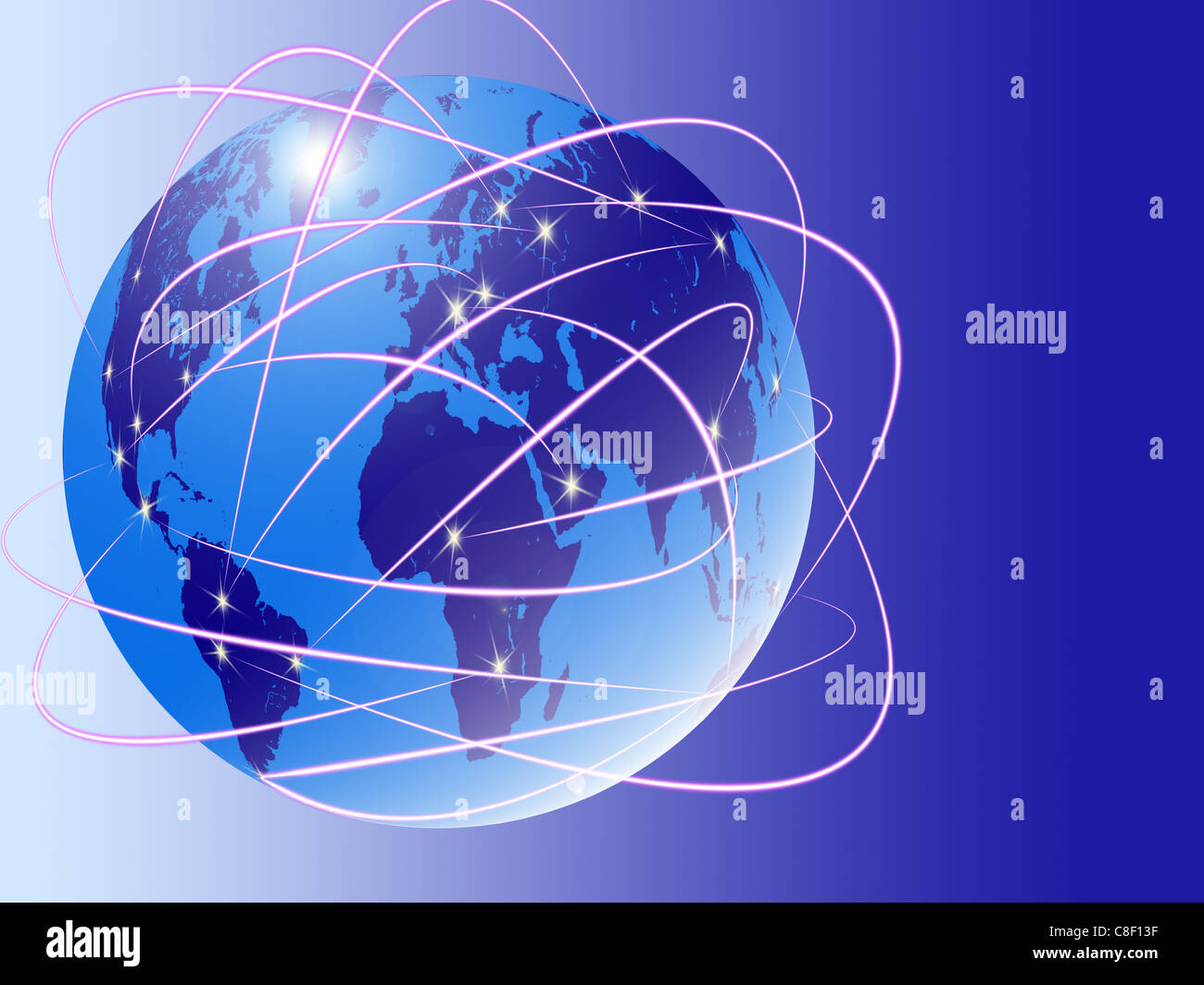 Internet on the world map Stock Photo - Alamy