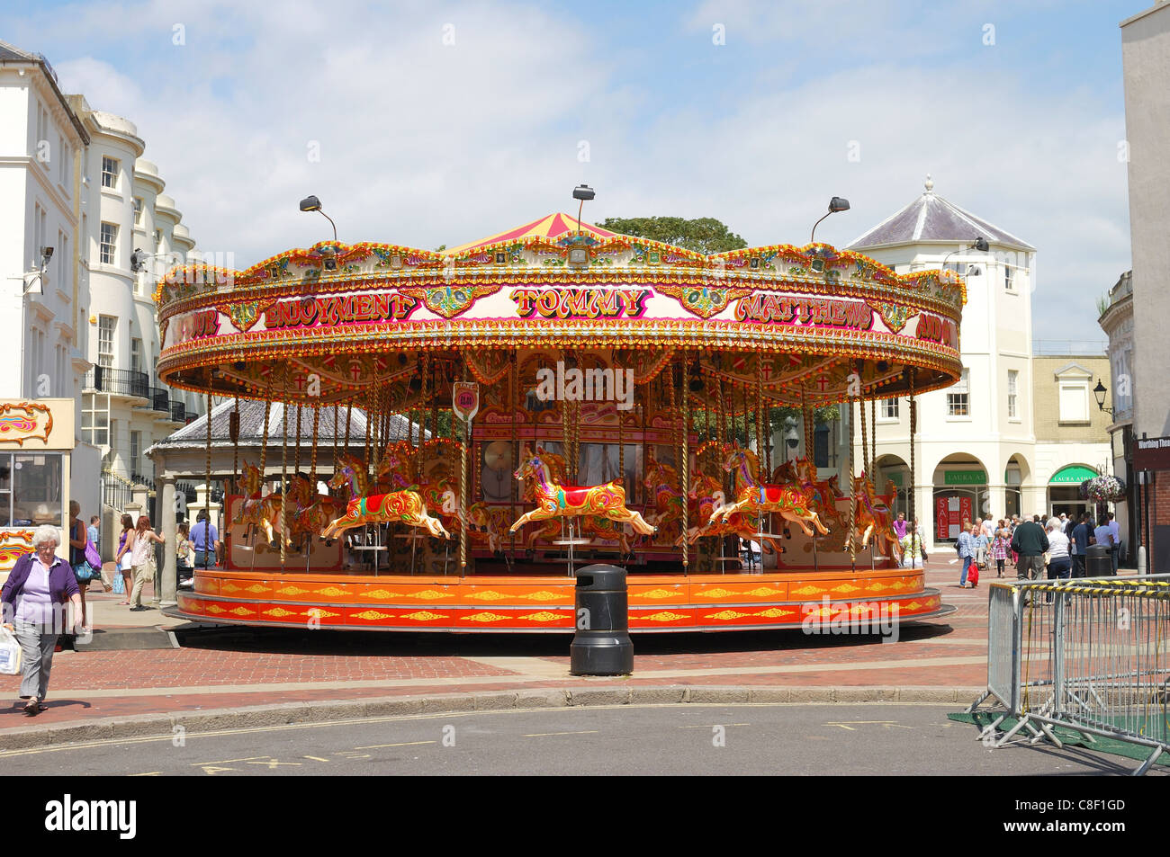 Carousel fairground ride at the seafront fair in Summer 2011. Worthing ...