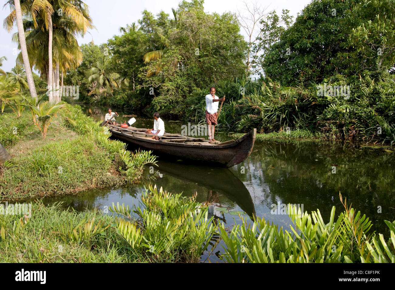 Backwater cruise in country boat, Vaikom, Kerala, India Stock Photo - Alamy