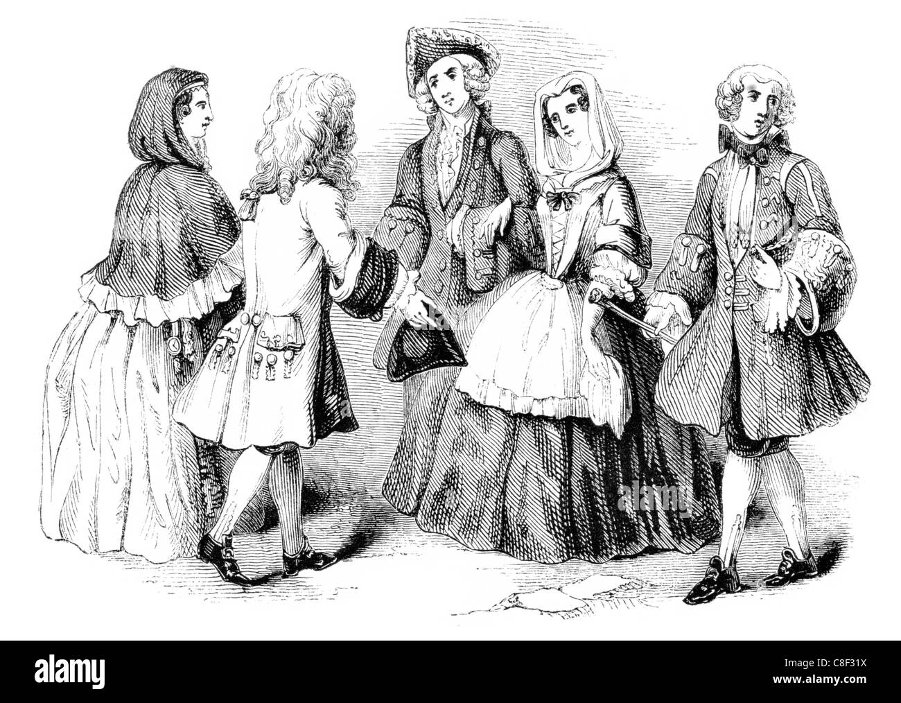 reign of George I costume costumes clothing clothes wardrobe dress ...