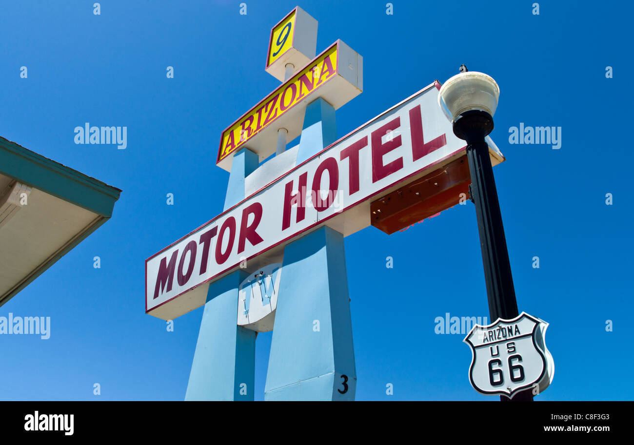 U.S.A. Arizona, Williams, a motel sign on the Route 66 Stock Photo - Alamy