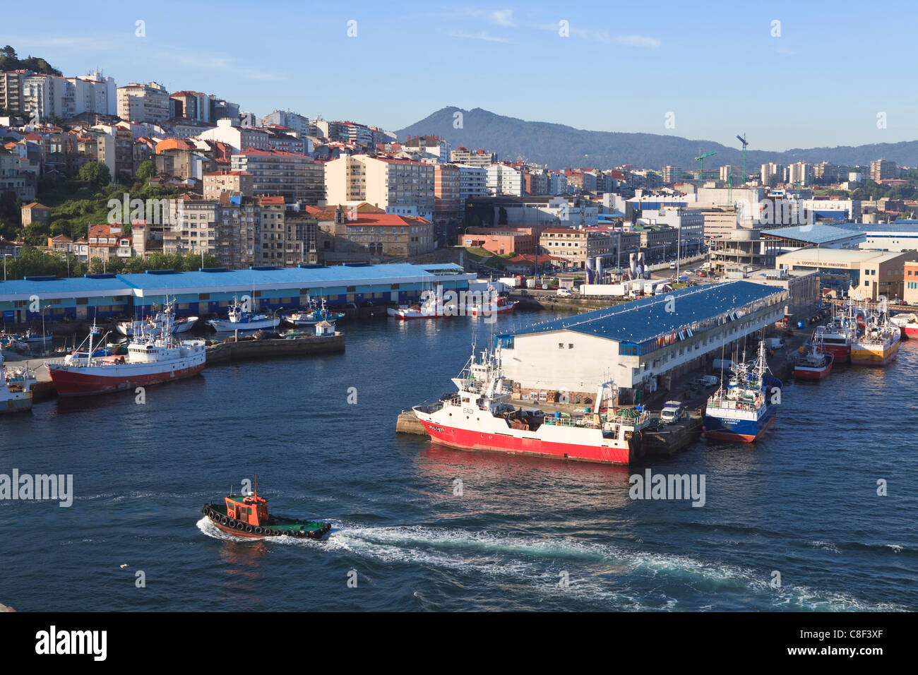 The Port of Vigo, the largest fishing port in Europe, Galicia, Spain ...