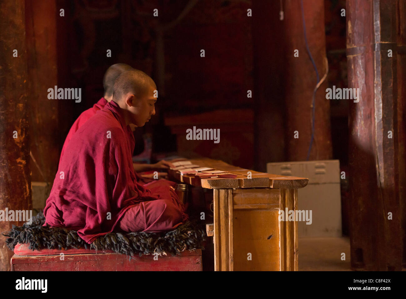 Buddhist Monk Sitting Side View High Resolution Stock Photography and ...