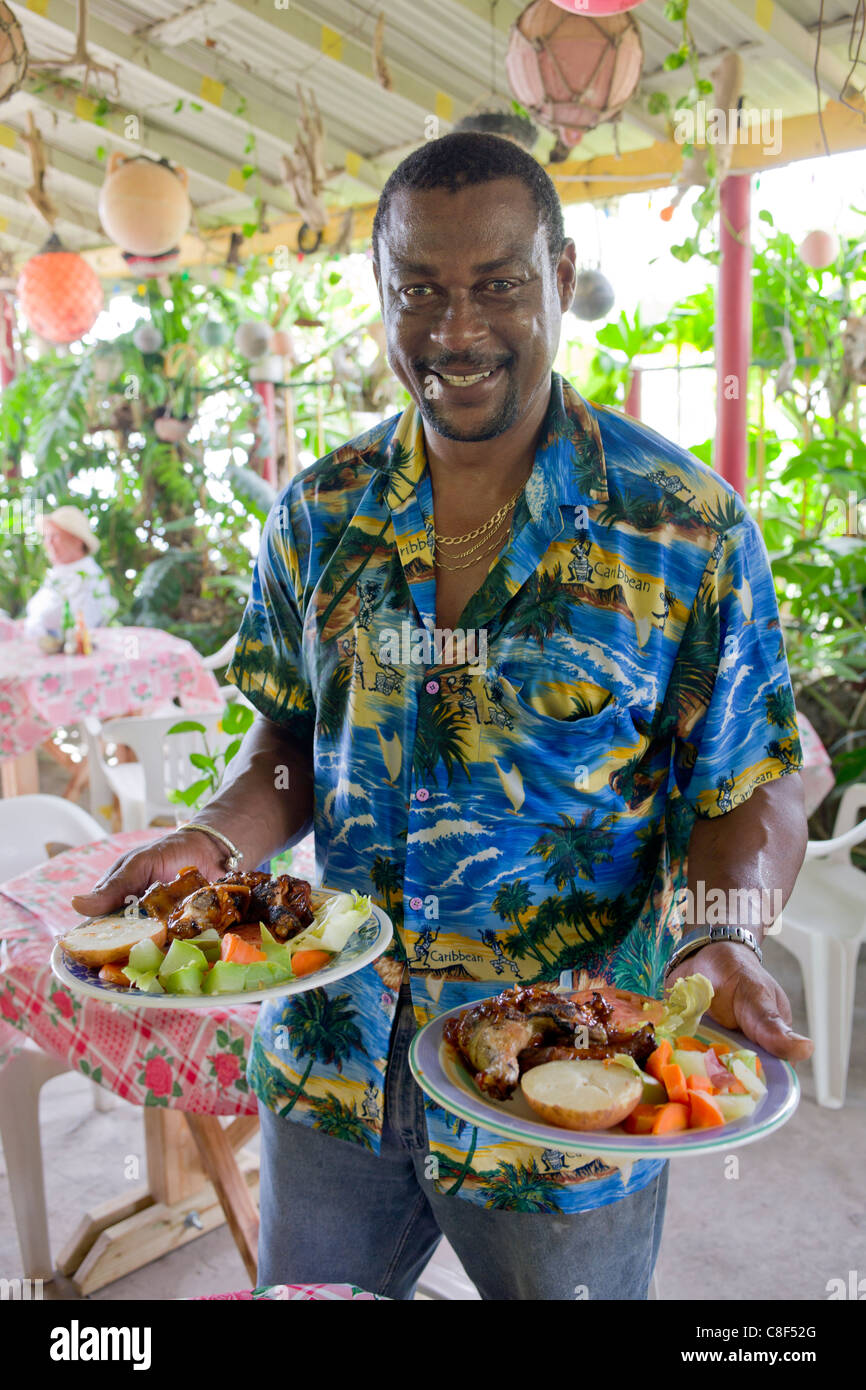John Ponteen, owner of Ponts "Beach View" Bar & Restaurant, Little Bay ...