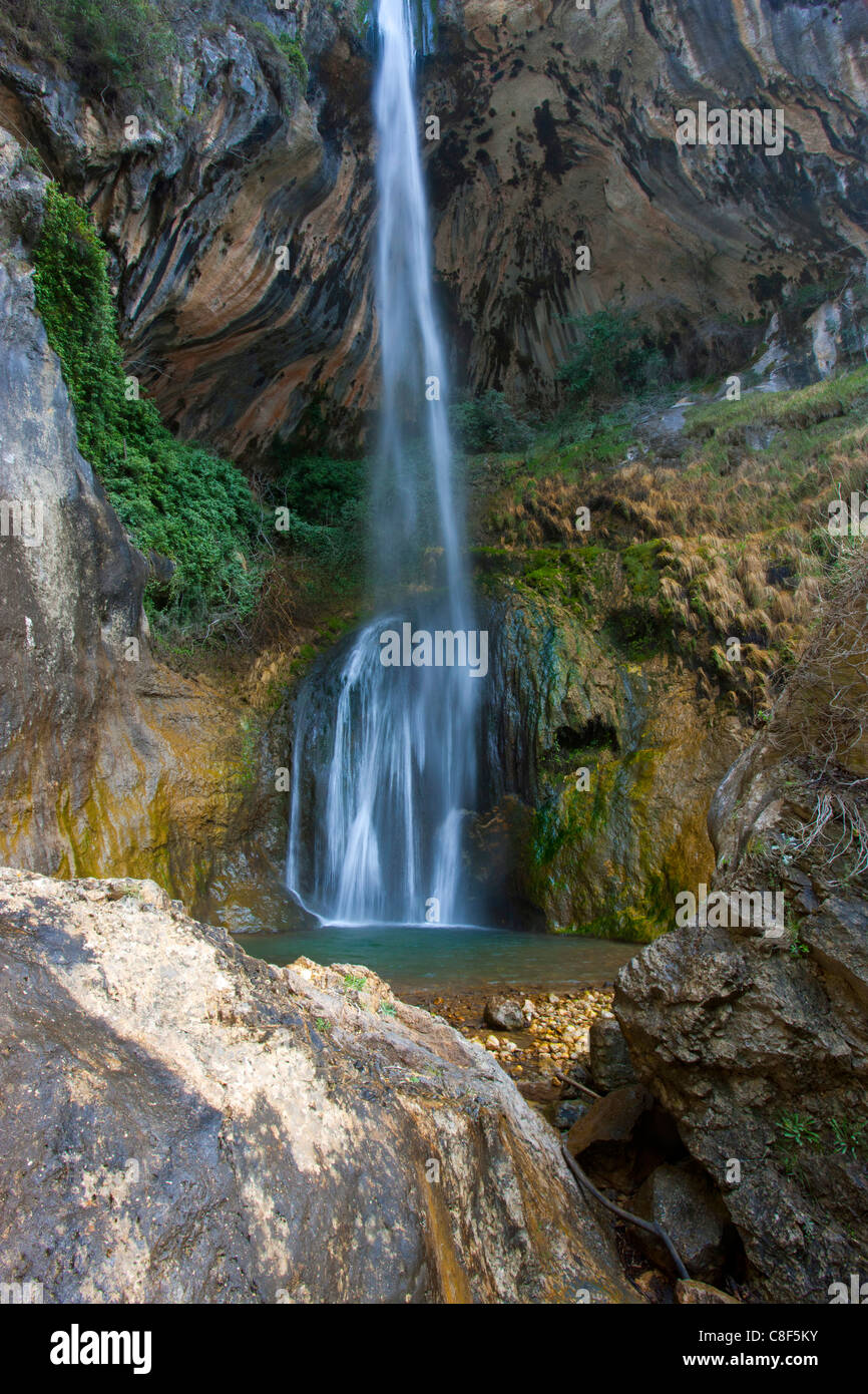 Cascade de Courmes, France, Europe, Provence, Alpes-Maritimes, brook ...