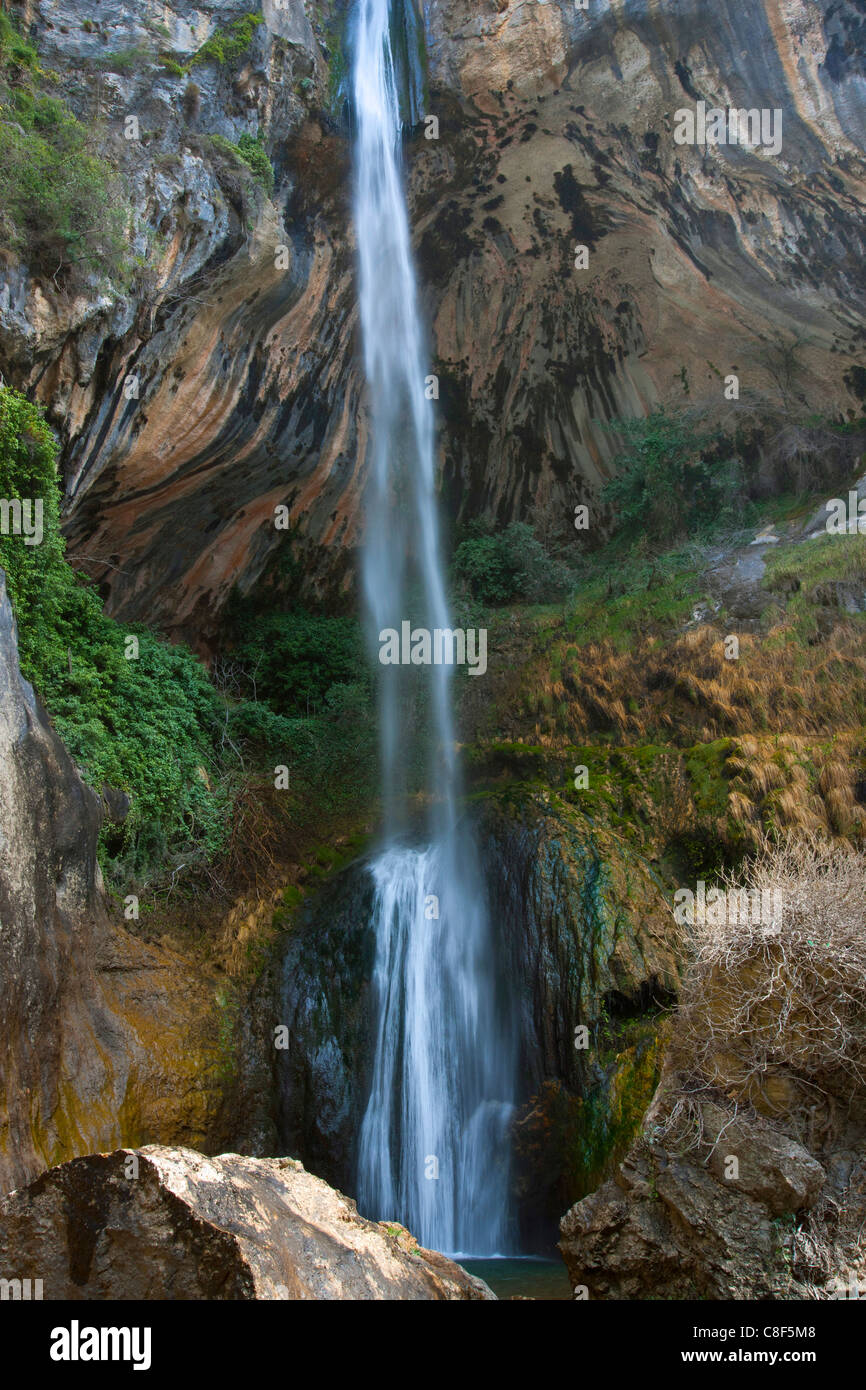 Cascade de Courmes, France, Europe, Provence, Alpes-Maritimes, brook ...