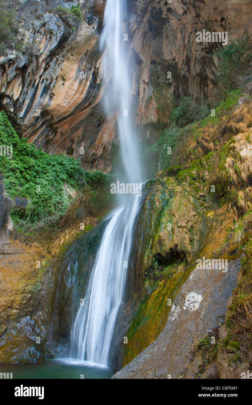 Cascade de Courmes, France, Europe, Provence, Alpes-Maritimes, brook ...