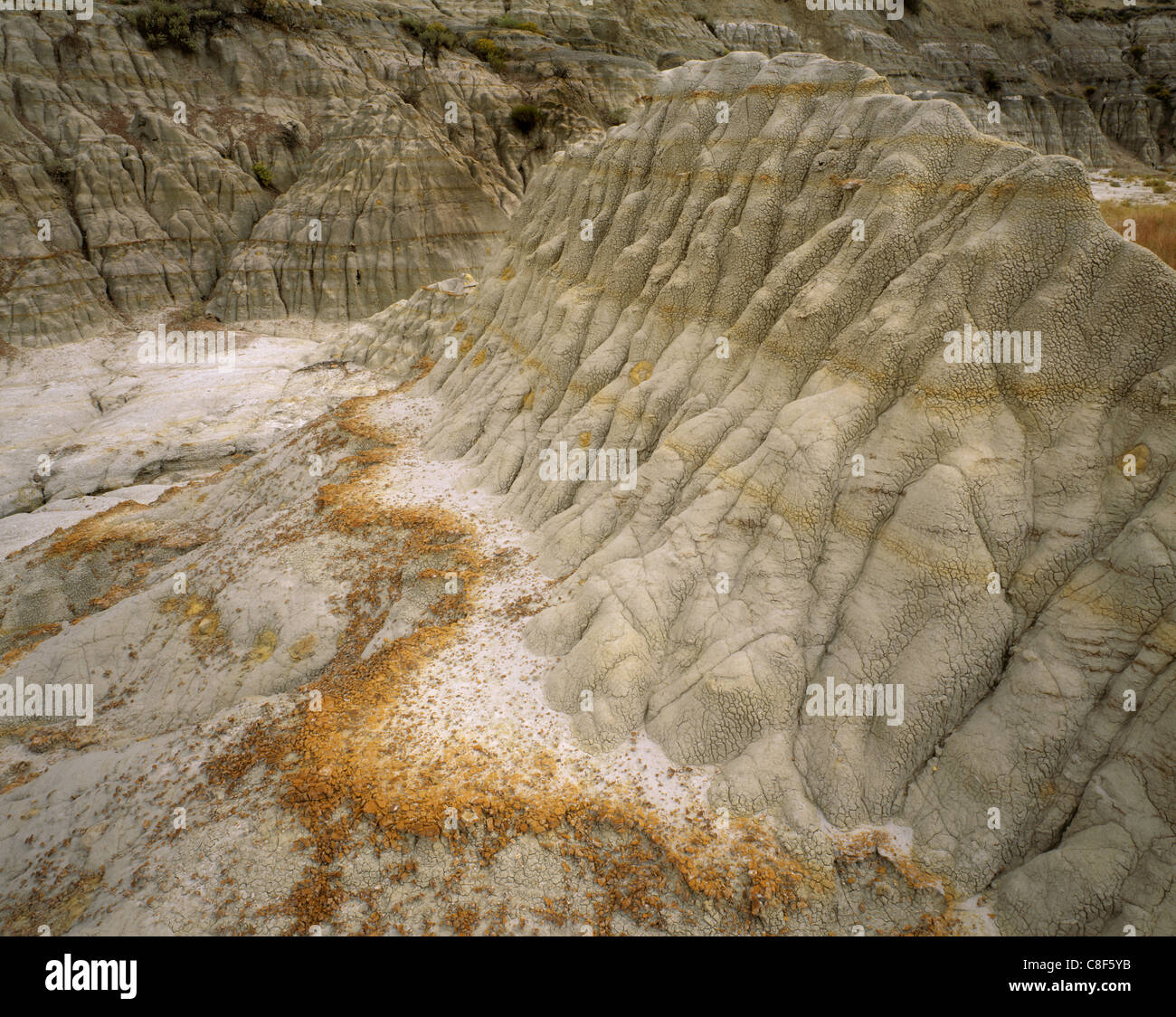 AA02200-02...NORTH DAKOTA - Eroded clay hillsides viewed along the ...